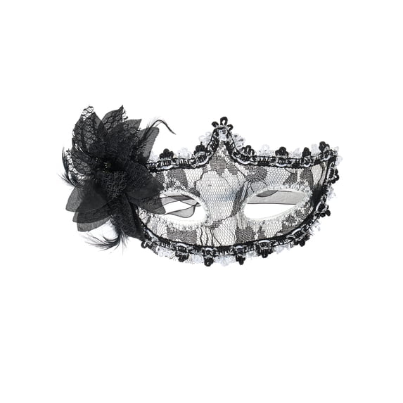 Way to Celebrate Halloween Embellished Black and Silver Face Mask, 1 ...
