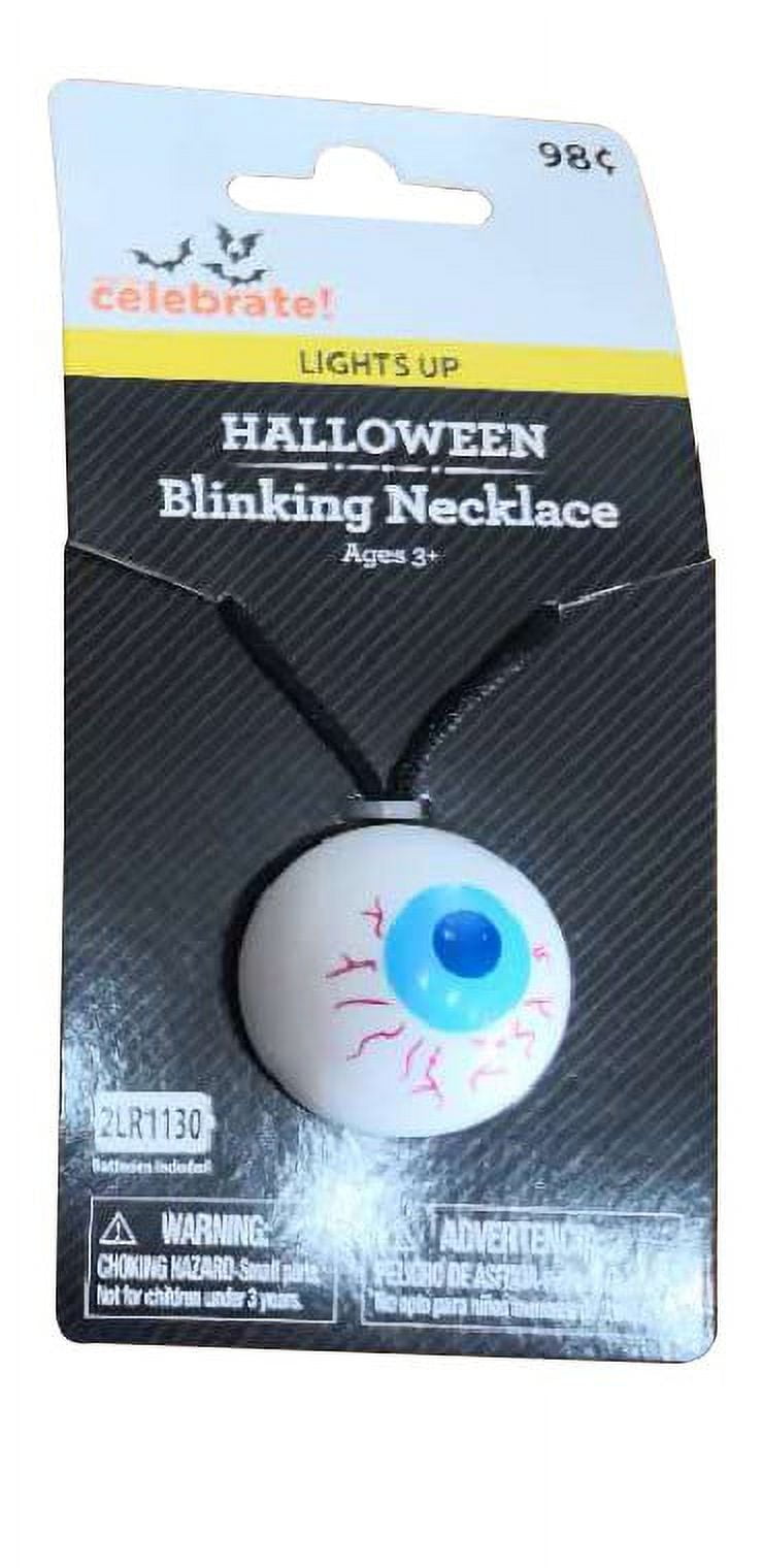 Way to Celebrate Halloween Eye Blinking Necklace,White Necklace ...