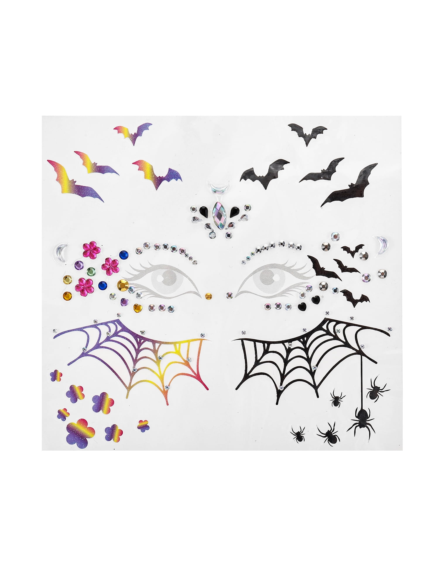 Way to Celebrate Halloween Glittery Bat Motif Face Gems - Walmart.com