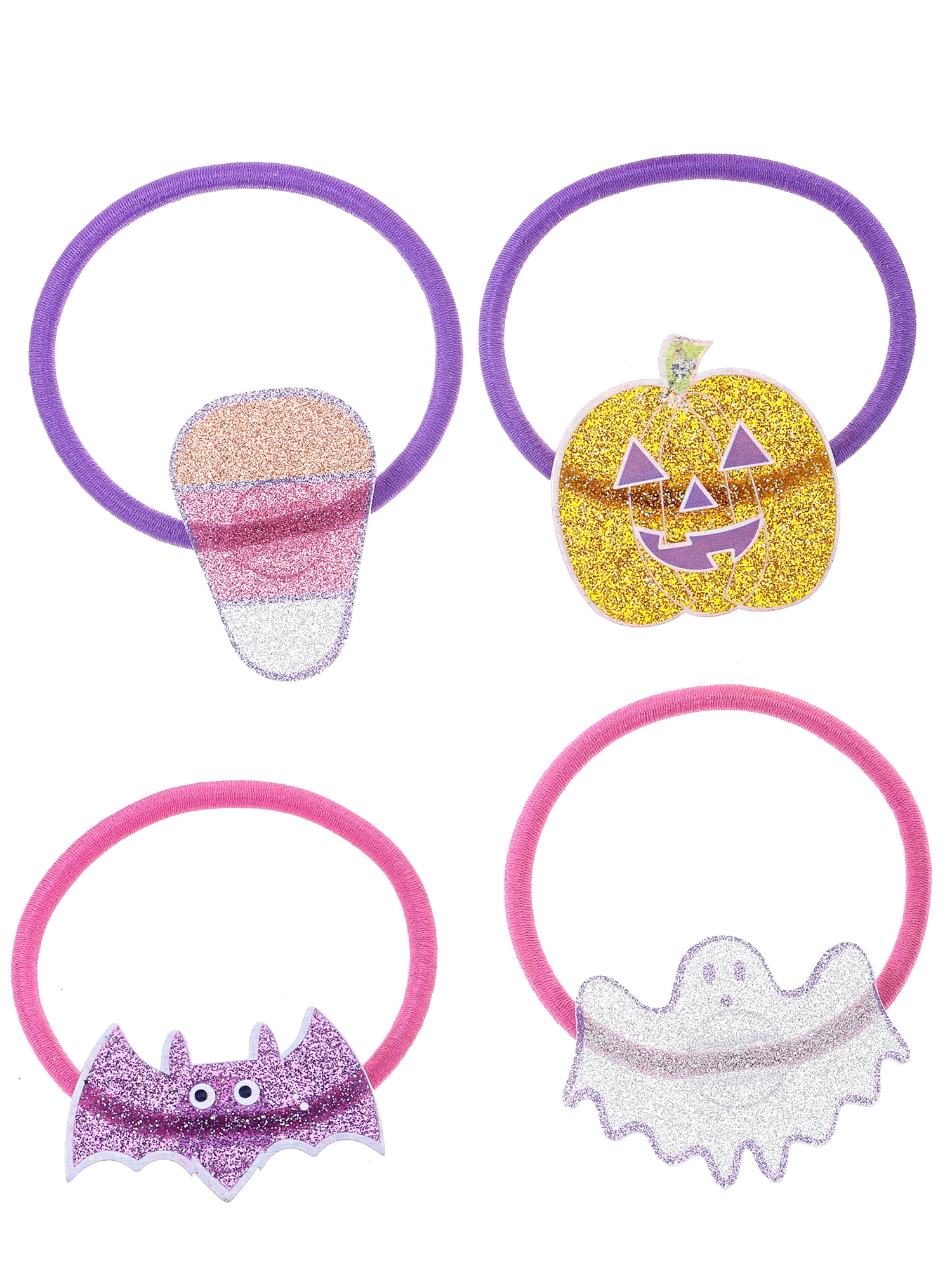 Way to Celebrate Halloween Motif Hair Elastics, Pumpkin, Candy Corn ...