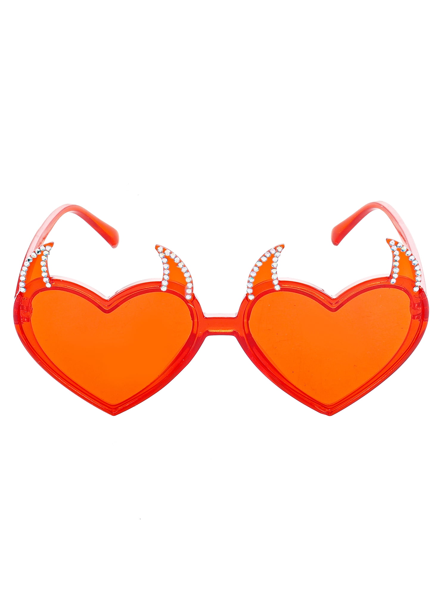 Way to Celebrate Halloween Novelty Glasses, Red Heart with Devil Horns ...