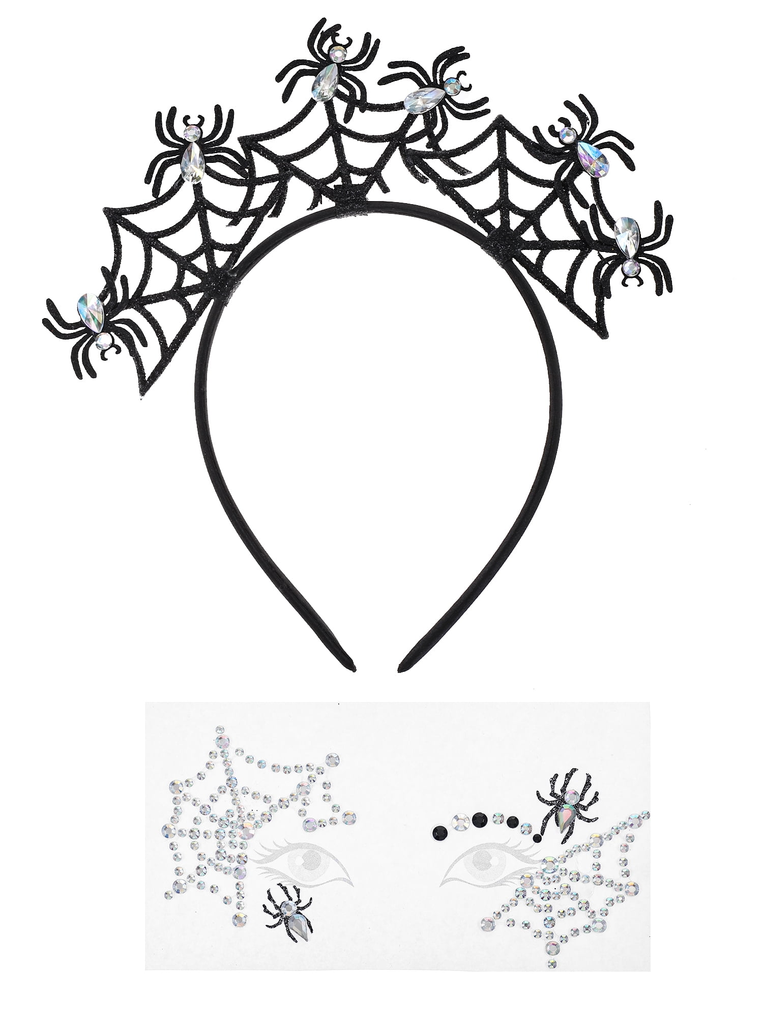 Way to Celebrate Halloween Spooky Spiders Headband Set with Temporary ...
