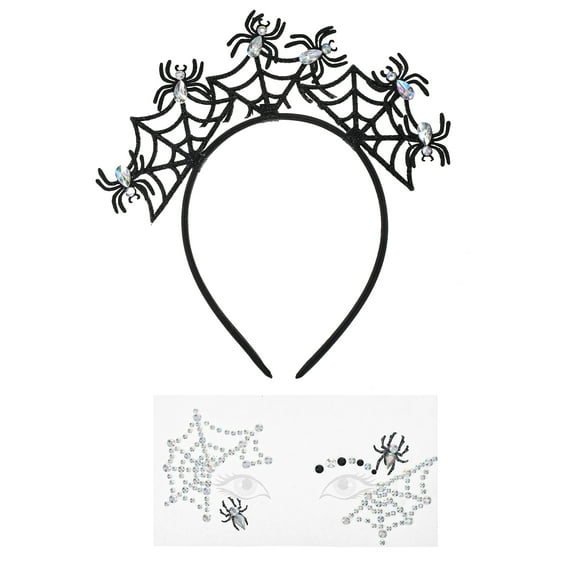 Way to Celebrate Halloween Spooky Spiders Headband Set with Temporary ...
