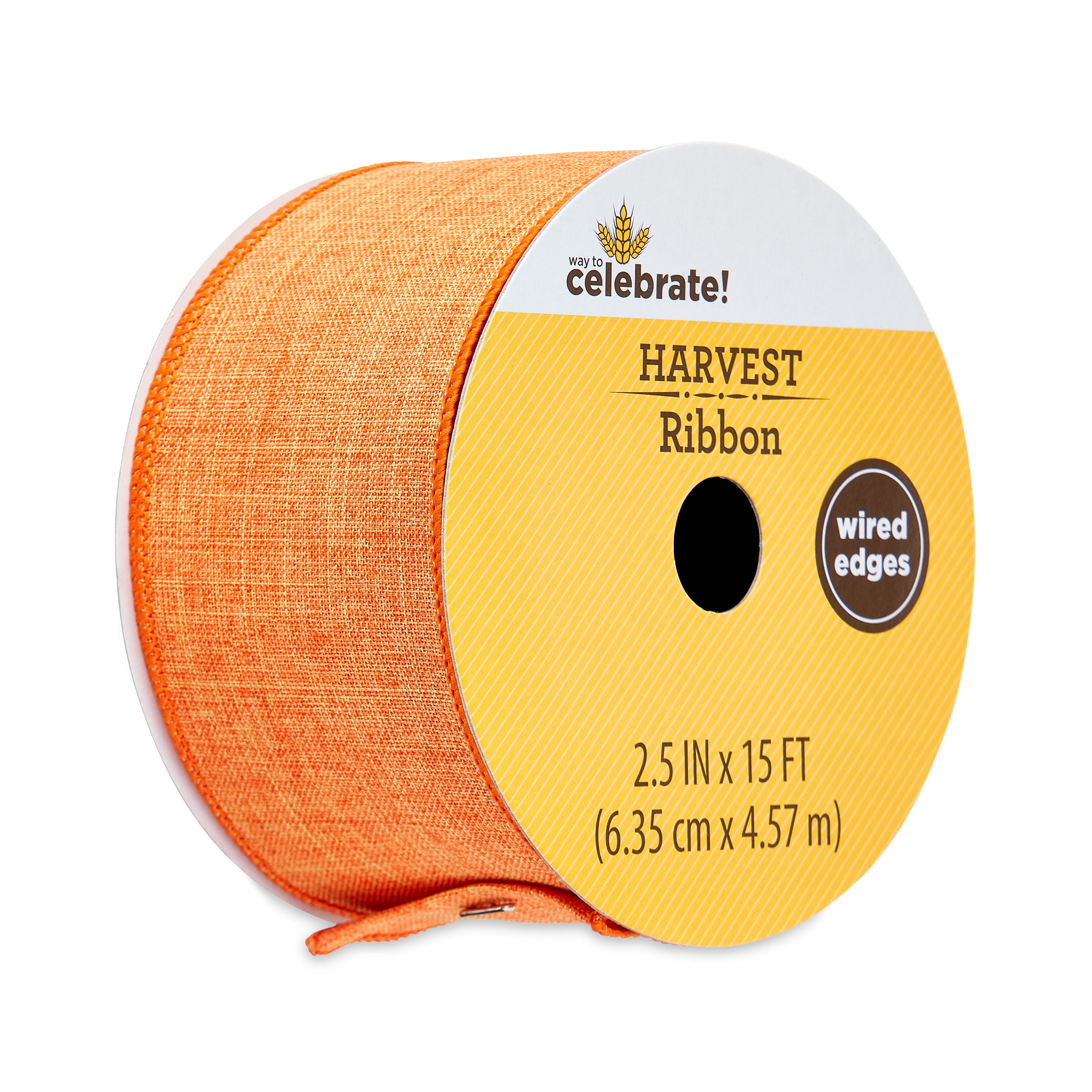 Way to Celebrate Harvest Solid Orange Ribbon, 2.5 inch - Walmart.com