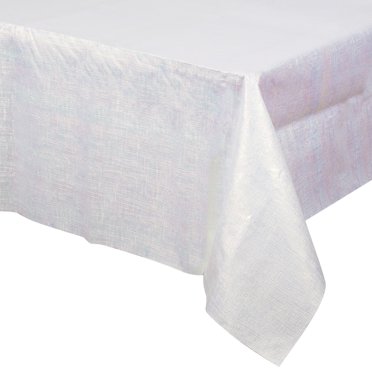 White Plastic Lined Paper Party Tablecloth, 108 x 54in - Walmart.com