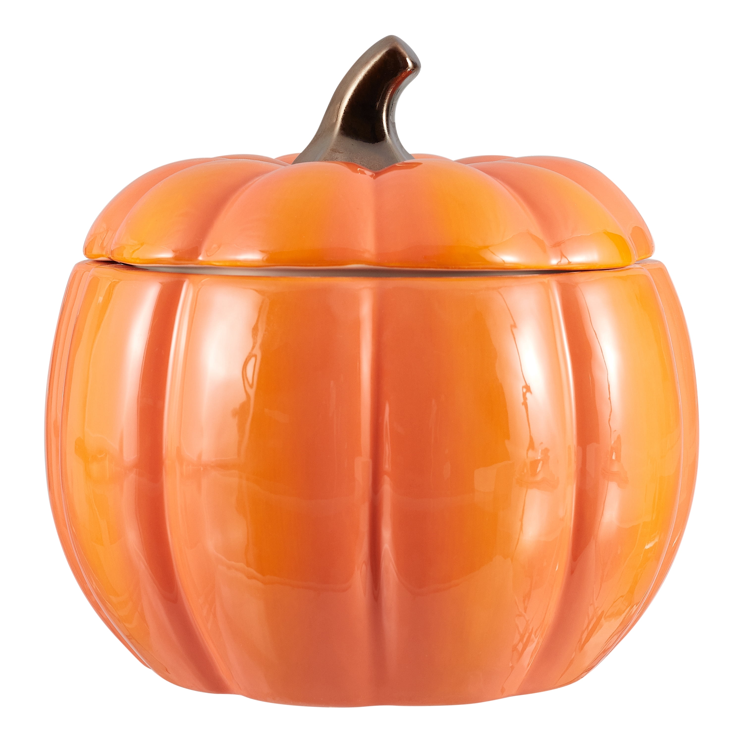 Way To Celebrate Large Halloween Pumpkin Cookie Jar with Lid, 8.27 D ...
