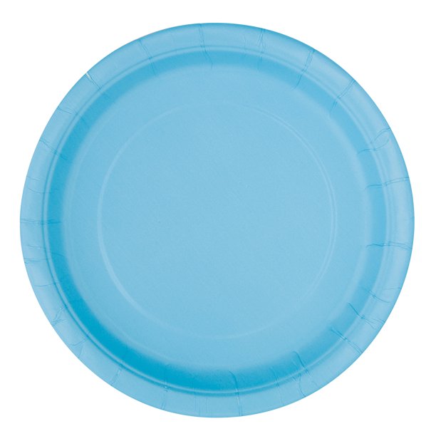 Way to Celebrate! Light Blue Paper Dinner Plates, 9in, 20ct - Walmart ...