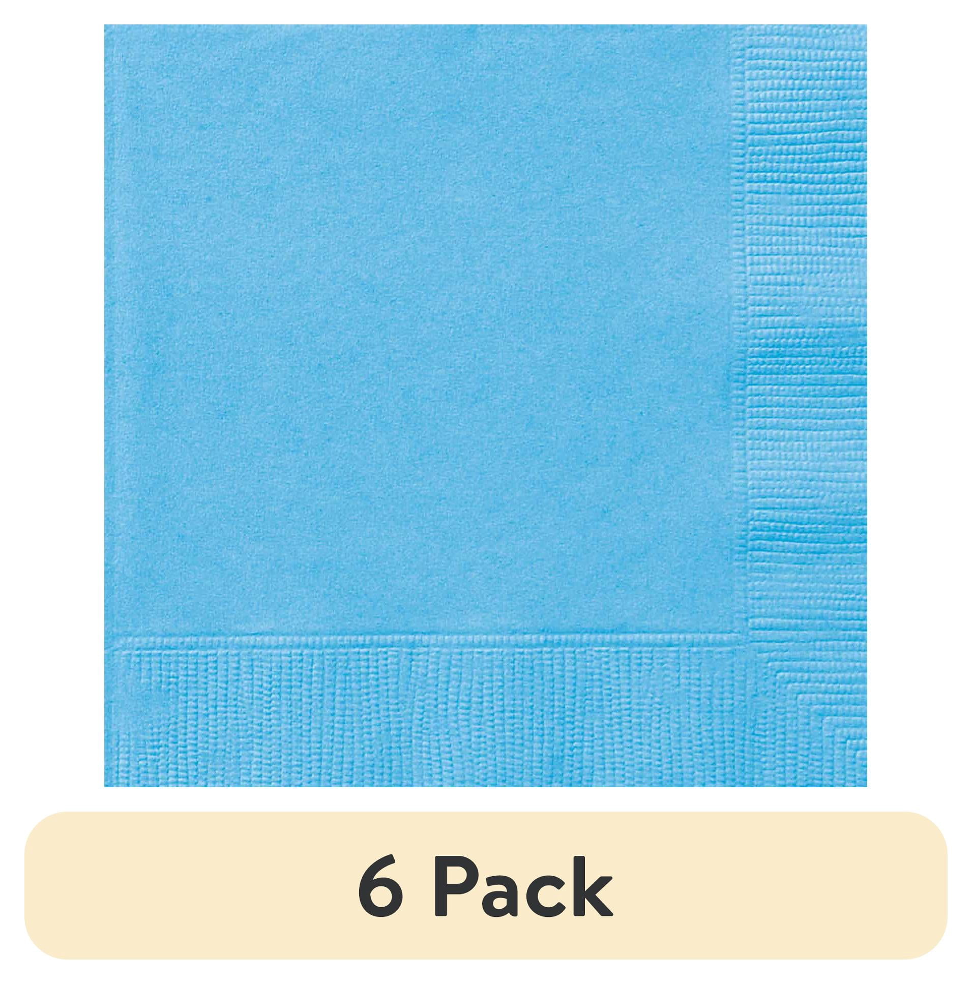 (6 pack) Light Blue Paper Luncheon Napkins, 6.5in, 24ct, Way to ...
