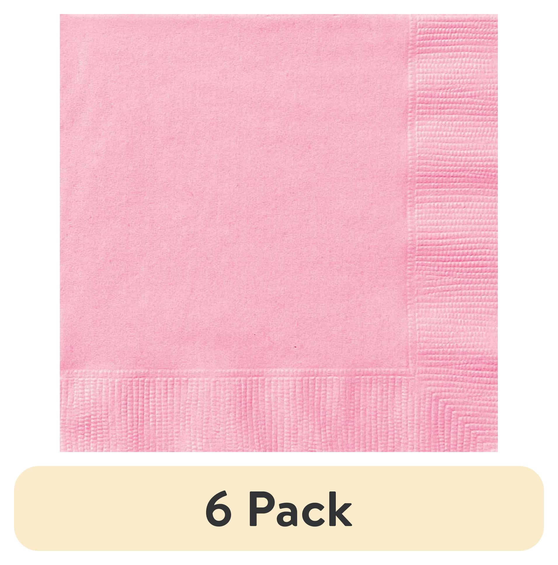 (6 pack) Light Pink Paper Luncheon Napkins, 6.5in, 24ct, Way to ...
