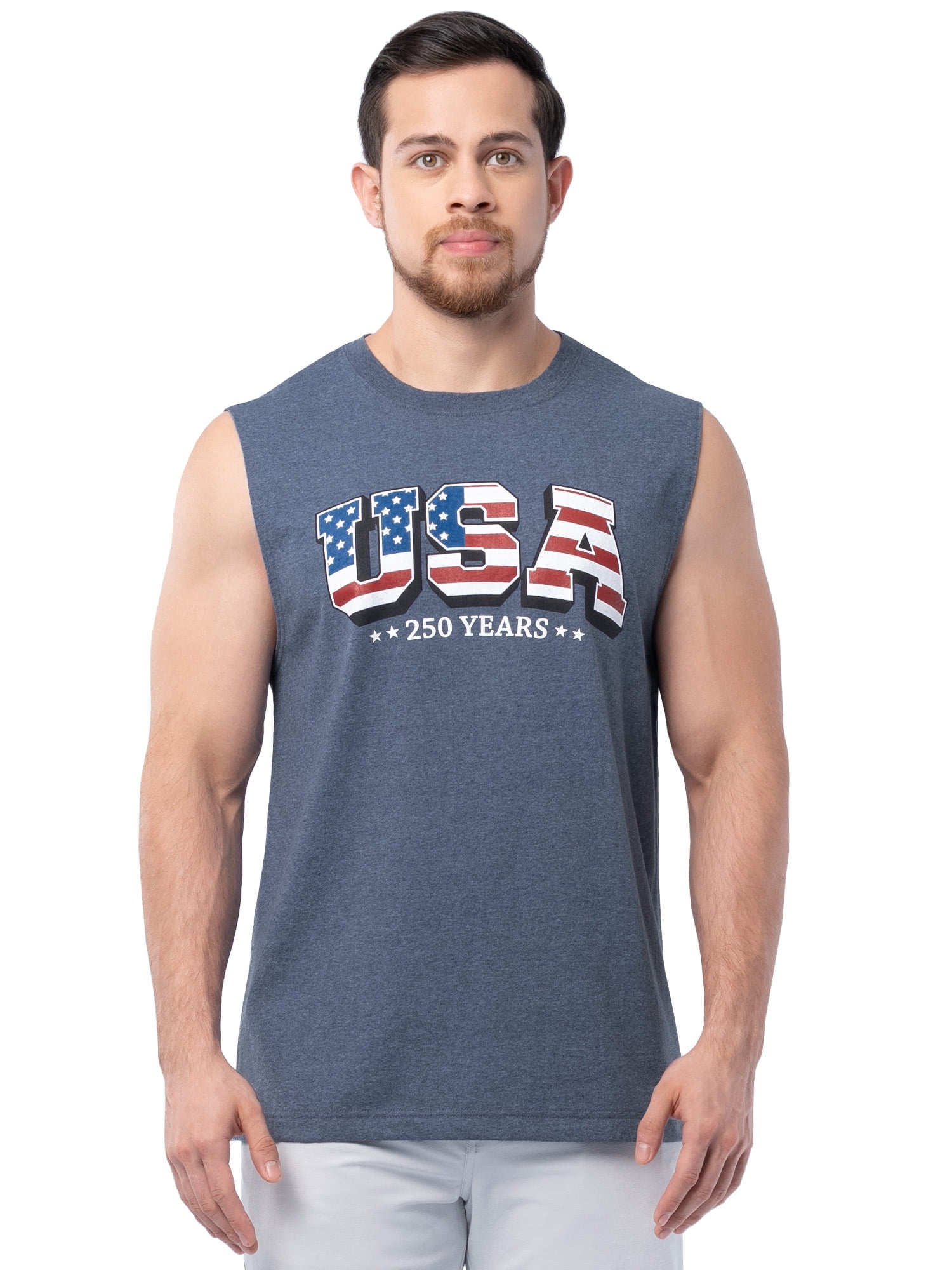 Way to Celebrate Men's 4th of July Americana Graphic Muscle Shirt Tank ...