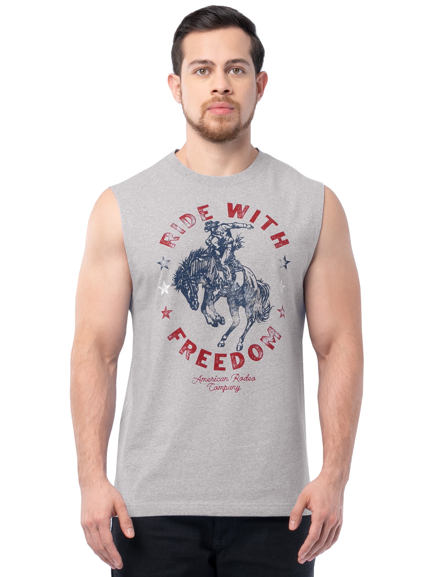 Way to Celebrate Men's 4th of July Americana Graphic Muscle Shirt Tank ...