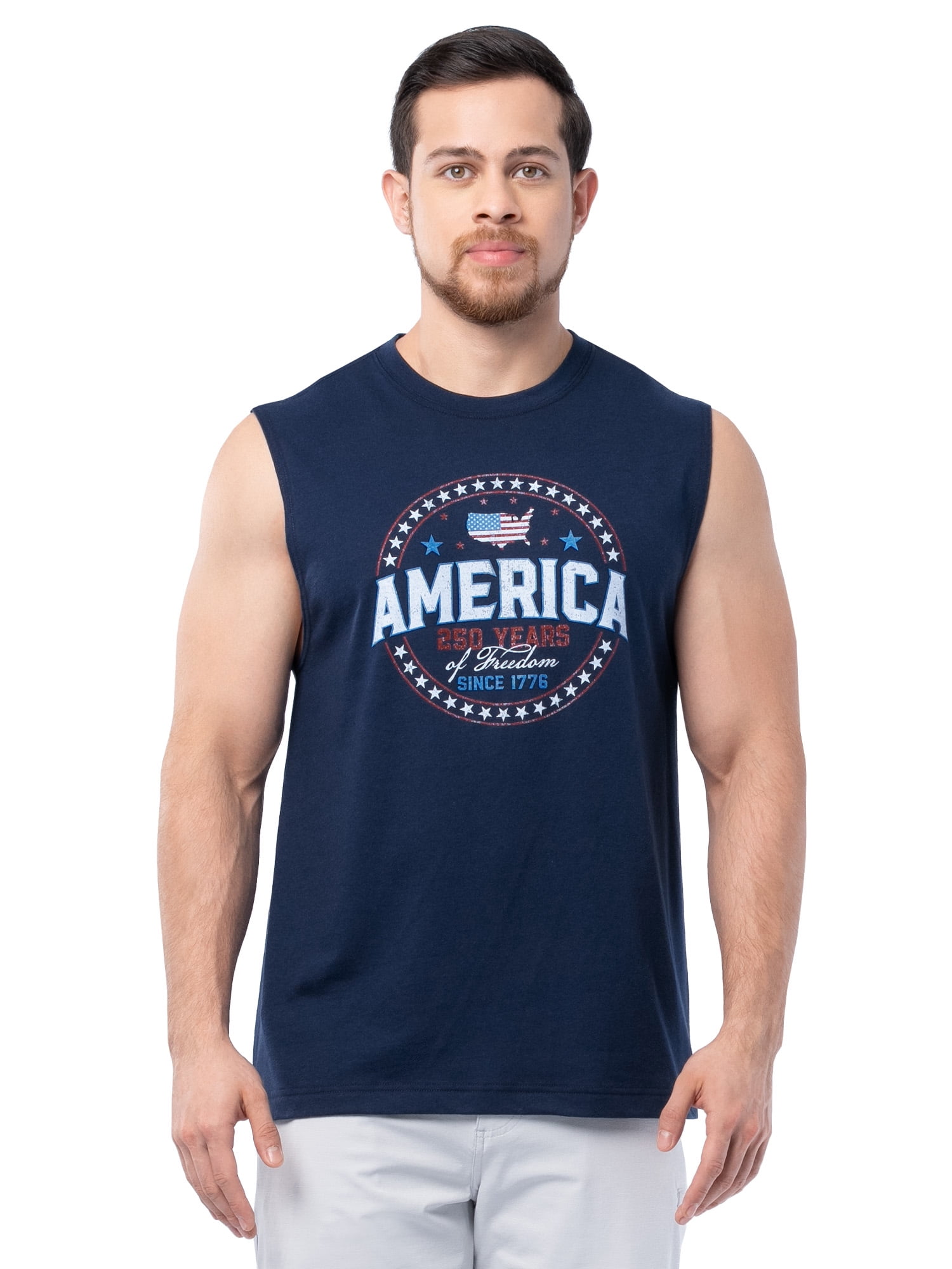 Way to Celebrate Men's America 250 Graphic Muscle Shirt, Sizes XS-5XL ...