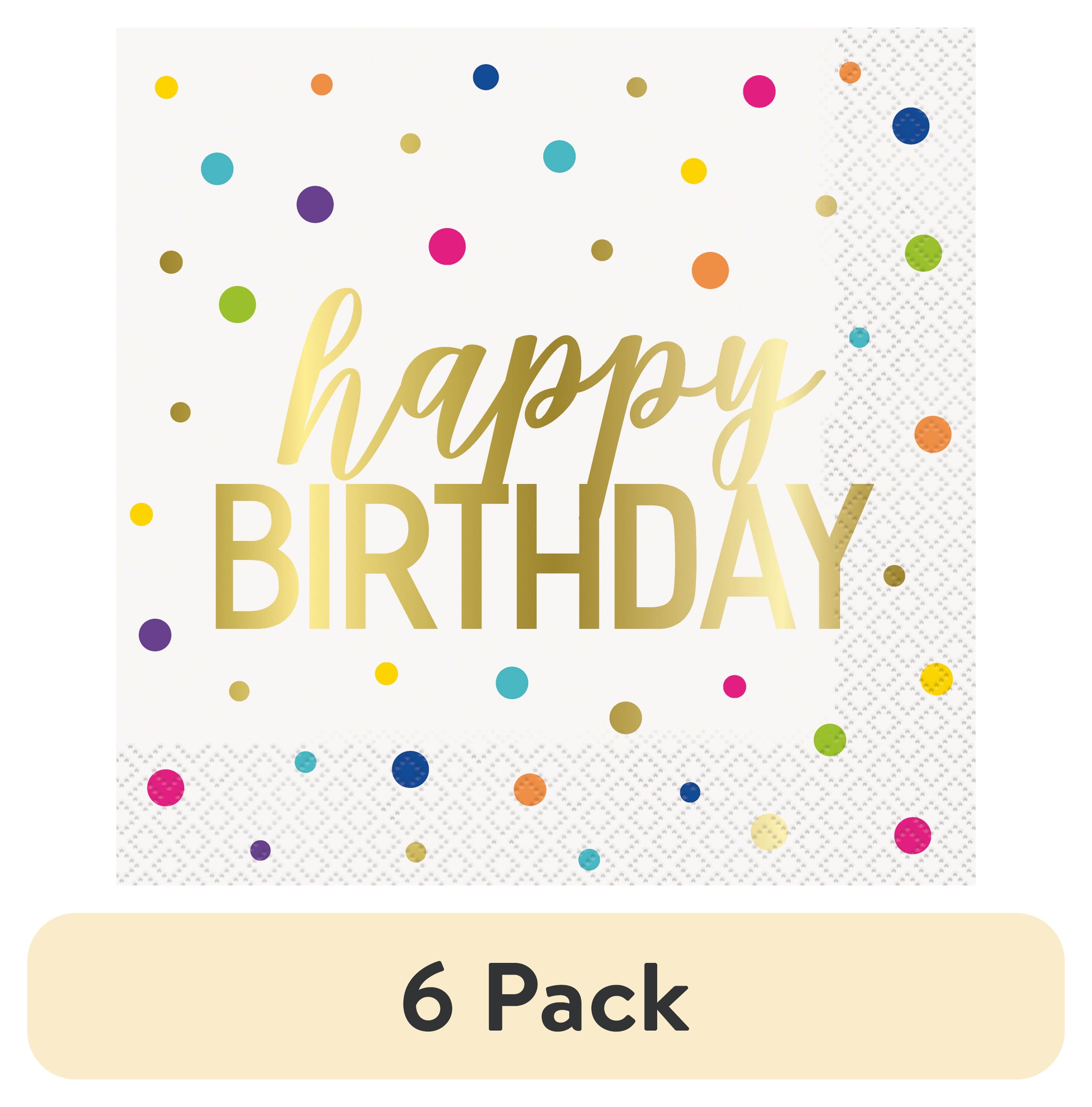 (6 pack) Way to Celebrate! Multicolor Cake Time "Happy Birthday" Paper ...