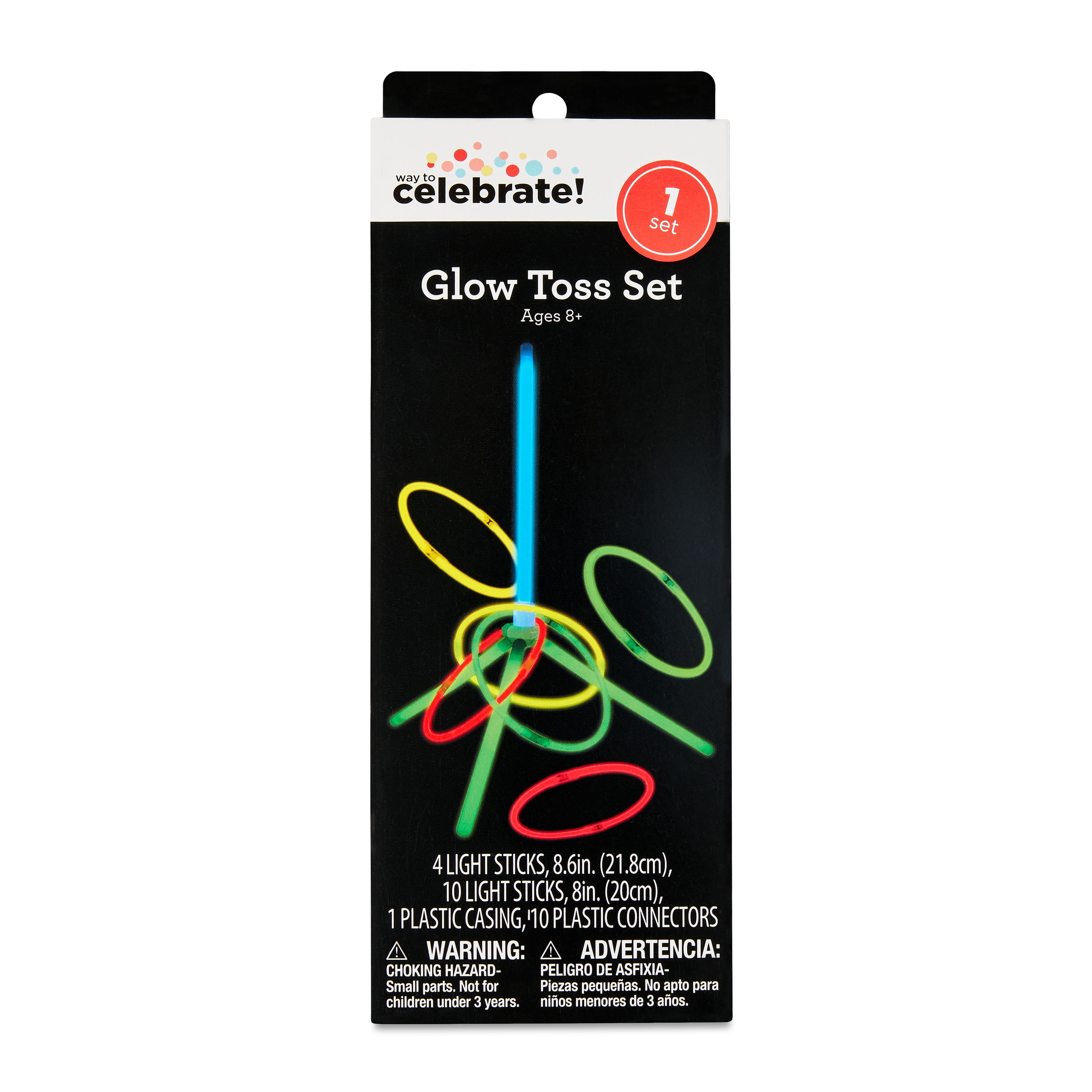 Way To Celebrate Multicolor Glow Toss Game Set for Outdoor Party and ...