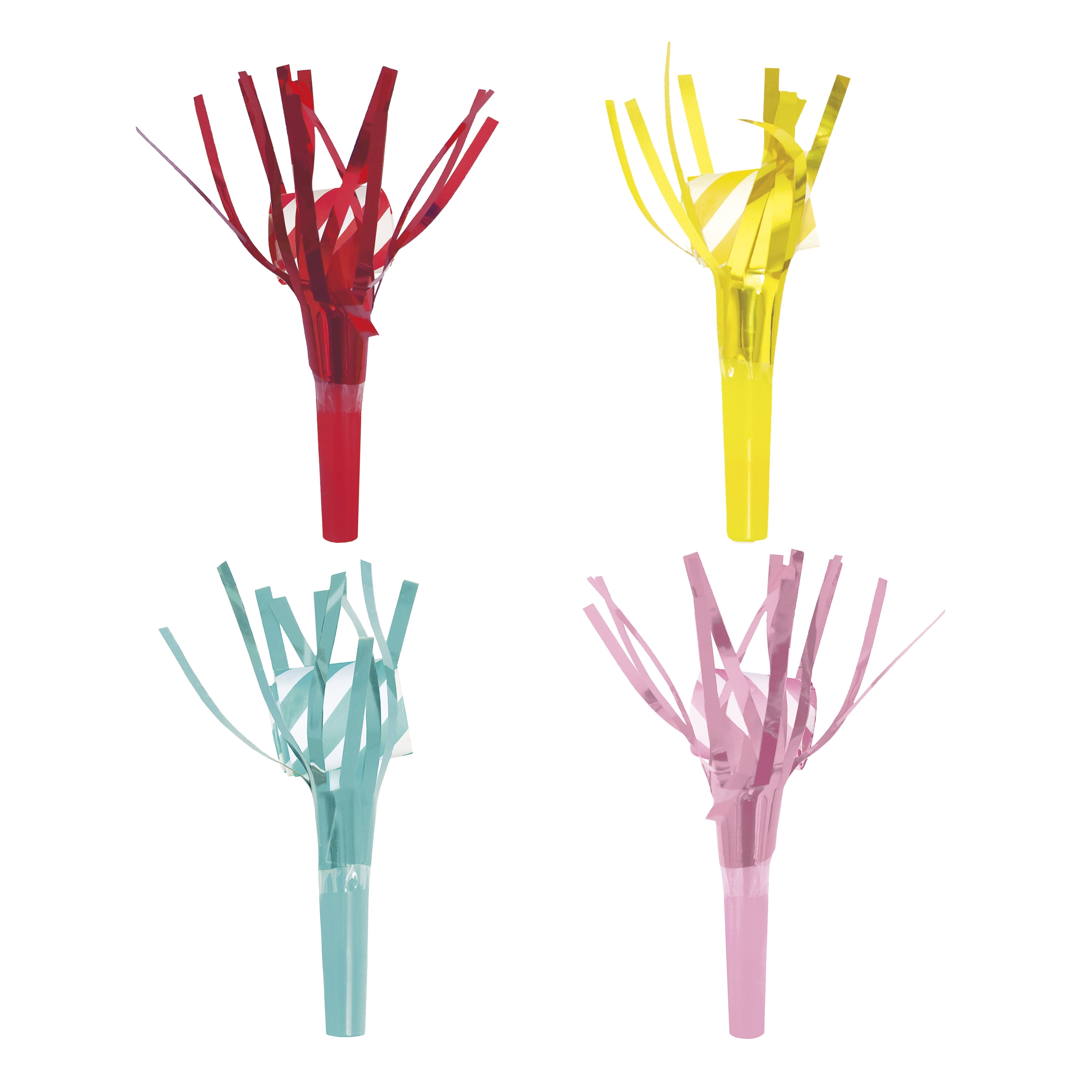 Way To Celebrate Multicolor Squawker Blowouts with Foil Fringe 4 Count ...