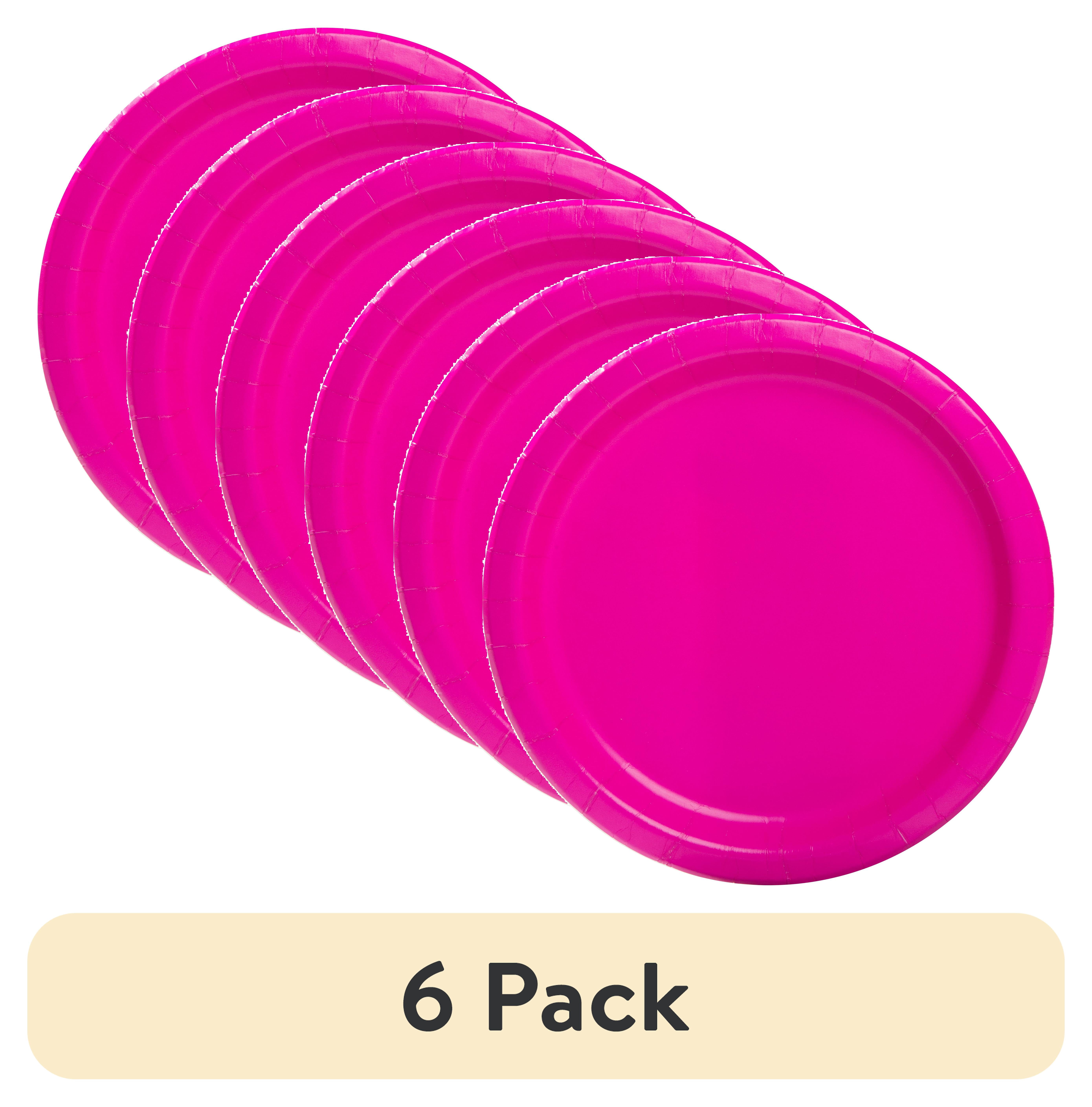(6 pack) Way To Celebrate Paper Party Plates, Neon Pink, 9in, 20ct ...