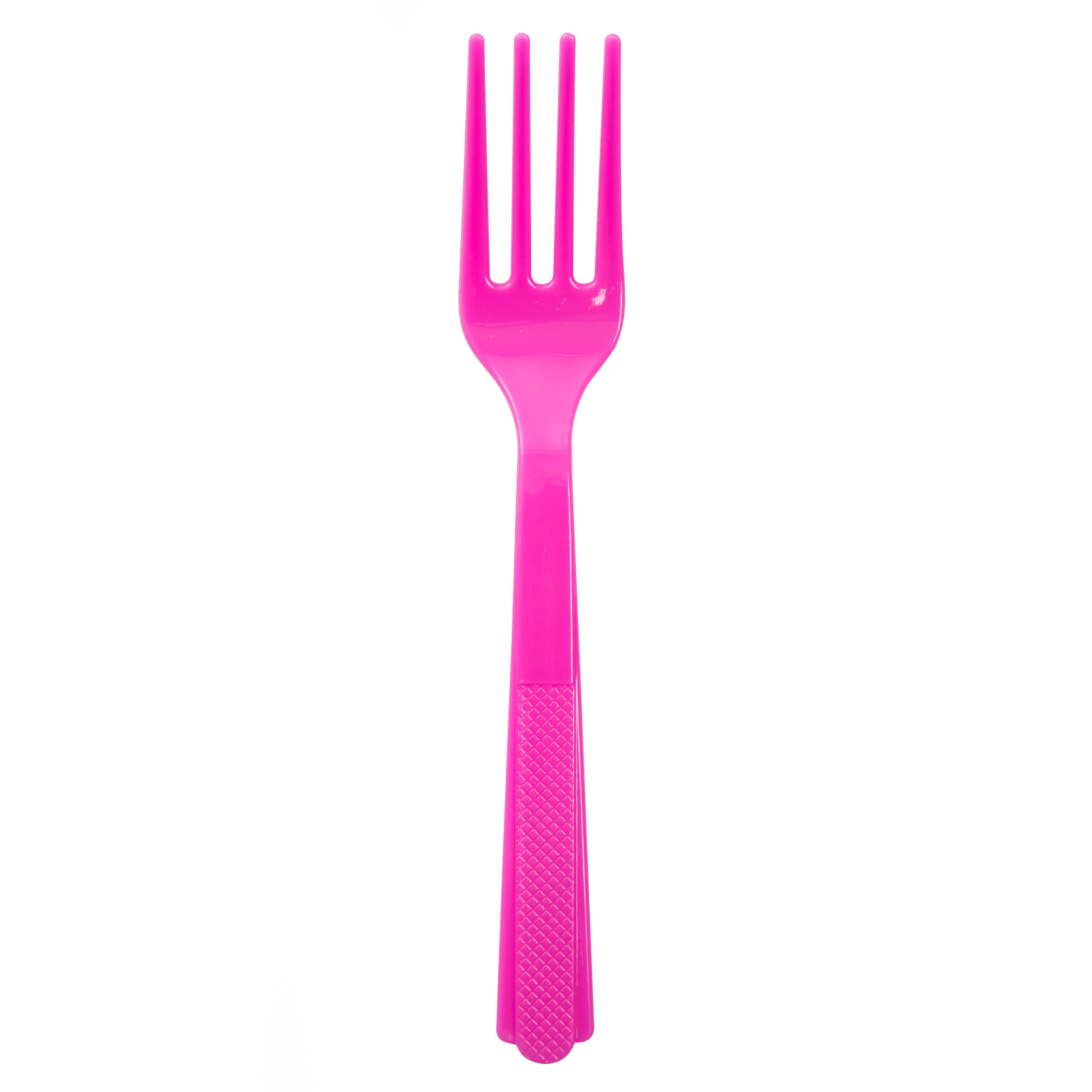 Way to Celebrate! Neon Pink Plastic Forks, 24ct - Walmart.com