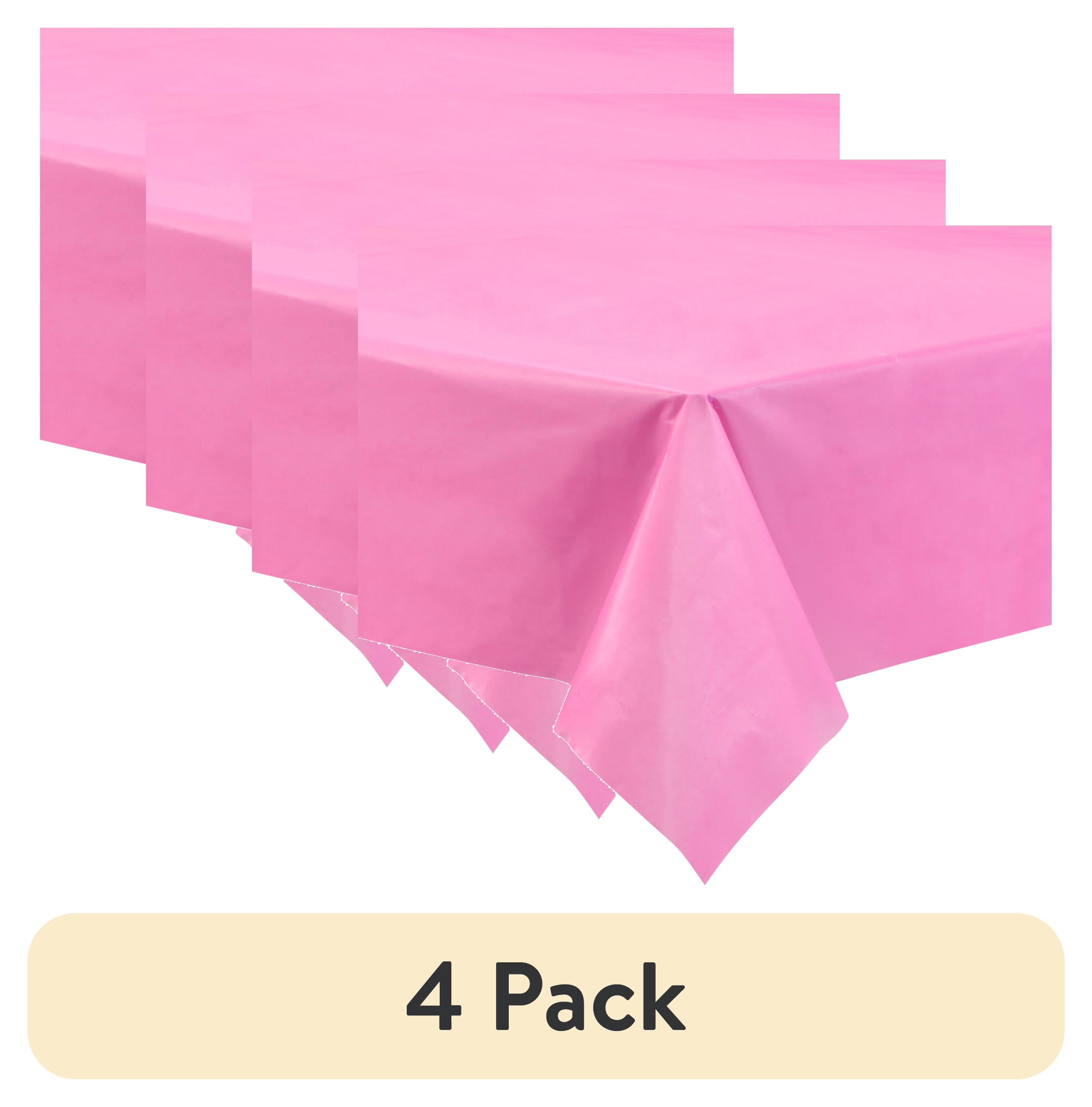 (4 pack) Way to Celebrate! Neon Pink Plastic Party Tablecloths, 108 x ...
