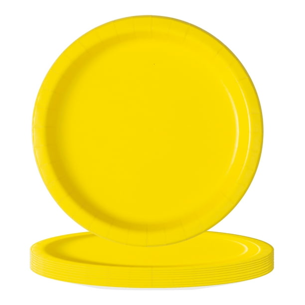 Way To Celebrate Paper Party Plates, Neon Yellow, 9in, 20ct - Walmart ...