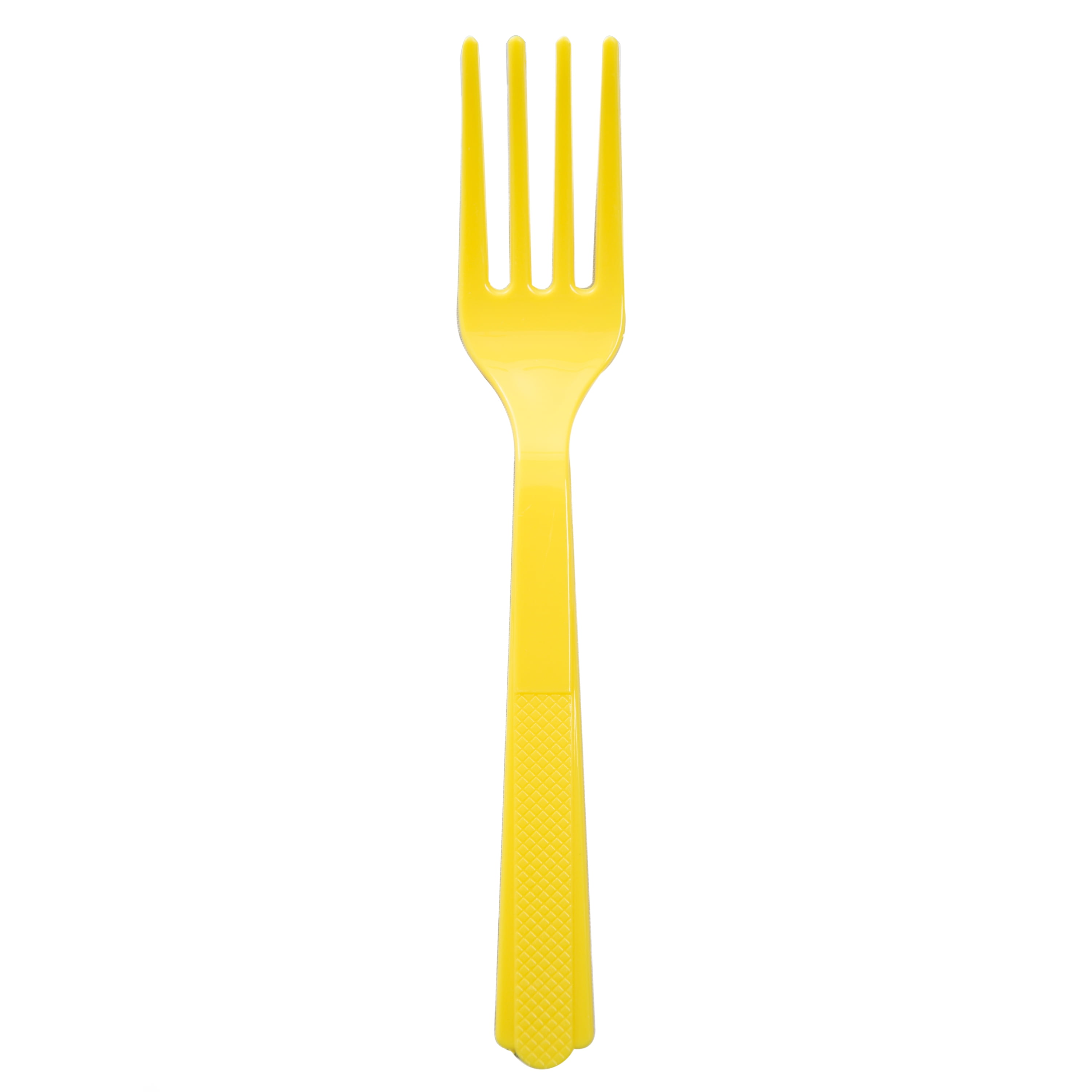 Way to Celebrate! Neon Yellow Plastic Forks, 24ct - Walmart.com