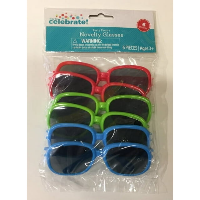 Way to Celebrate Novelty Sunglasses Party Favors ,6 Pack - Walmart.com