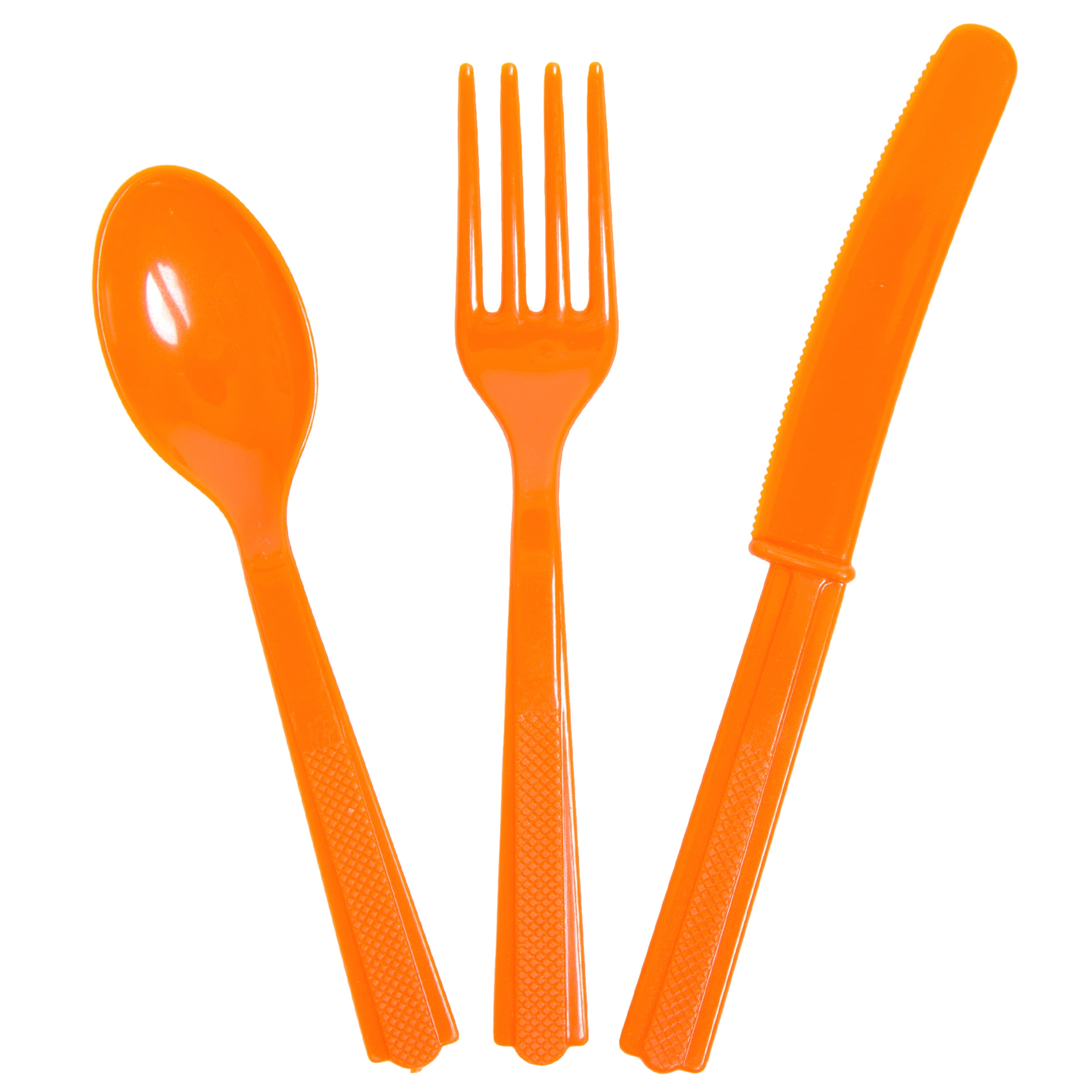 Way To Celebrate Orange Plastic Party Cutlery Set for 8, 24 pcs ...