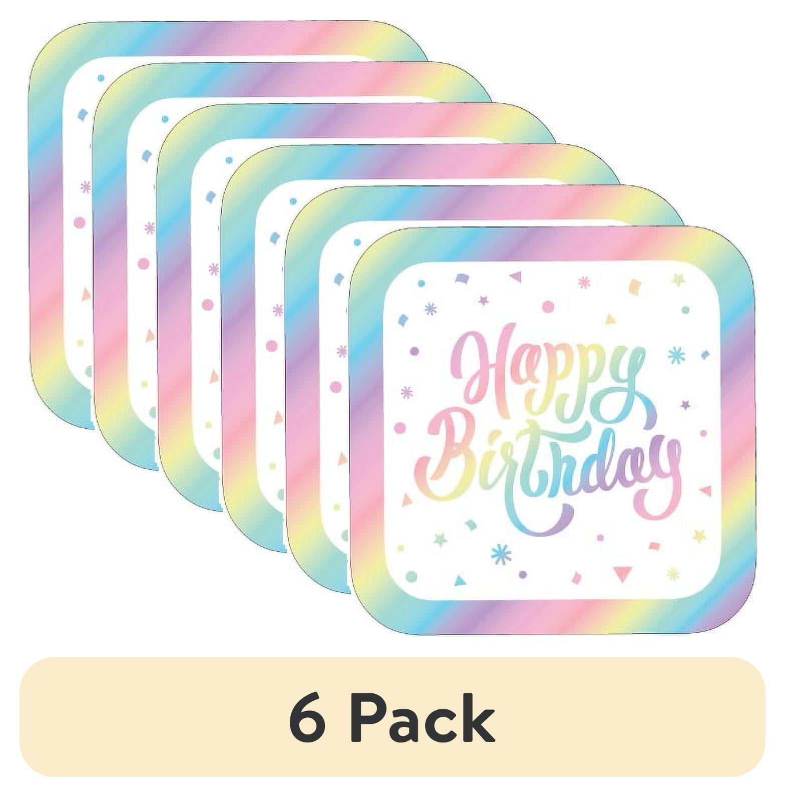 (6 pack) Pastel Rainbow Happy Birthday Plates 8 Count 9" by Way to ...