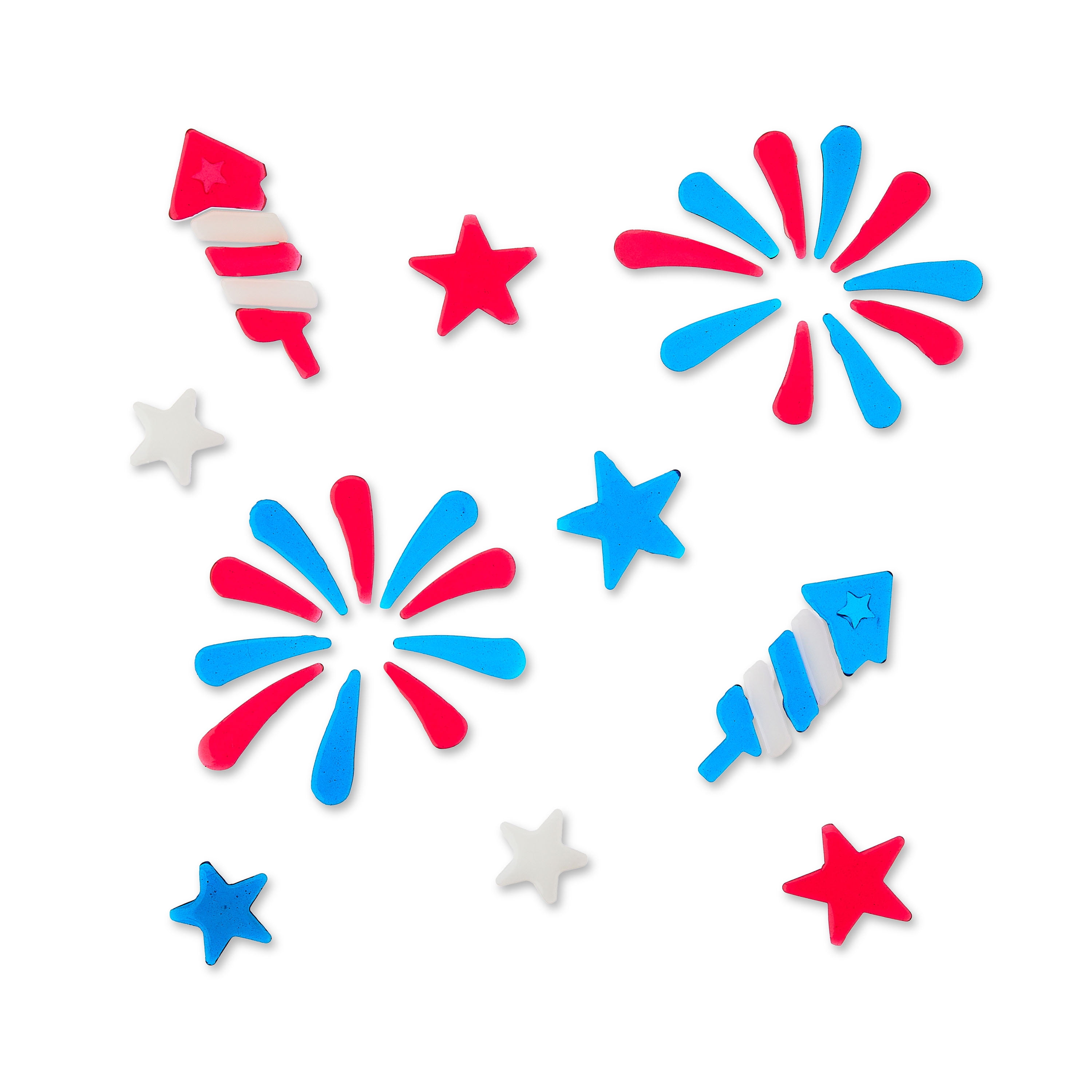 Way to Celebrate Firework Gel Cling, 7.5" x 7.5", Red White Blue, Ages ...