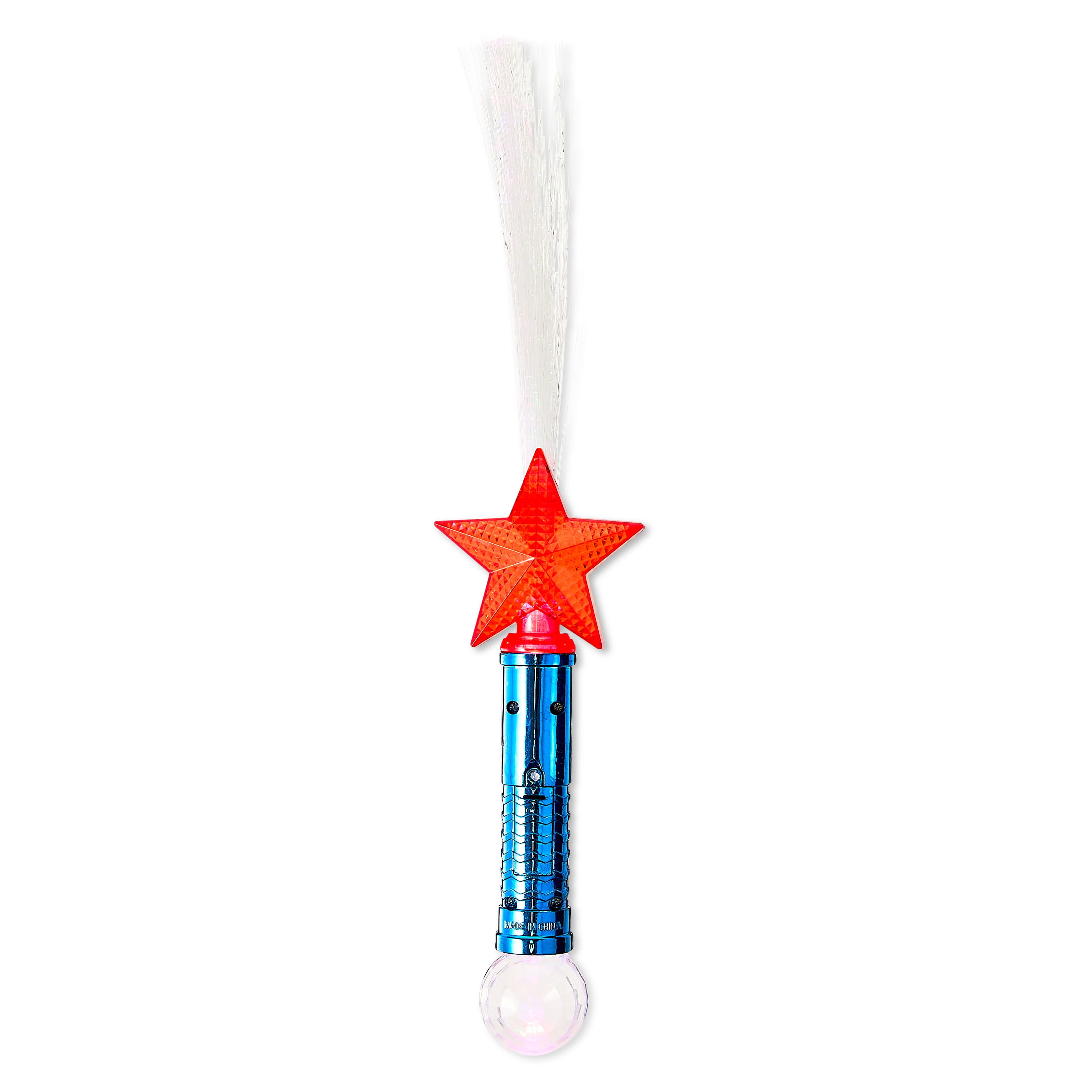 Patriotic Red Plastic Star Light-up Wand Toy, by Way To Celebrate ...
