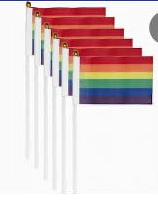 Way to Celebrate Rainbow Pride Mini Flag Pack Decor - 6 Pack - 3"W x 4. ...