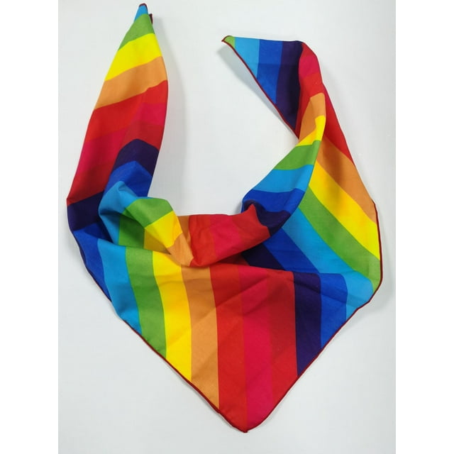 Way To Celebrate Rainbow Pride Stripped Bandana - Adult Unisex Scarf ...