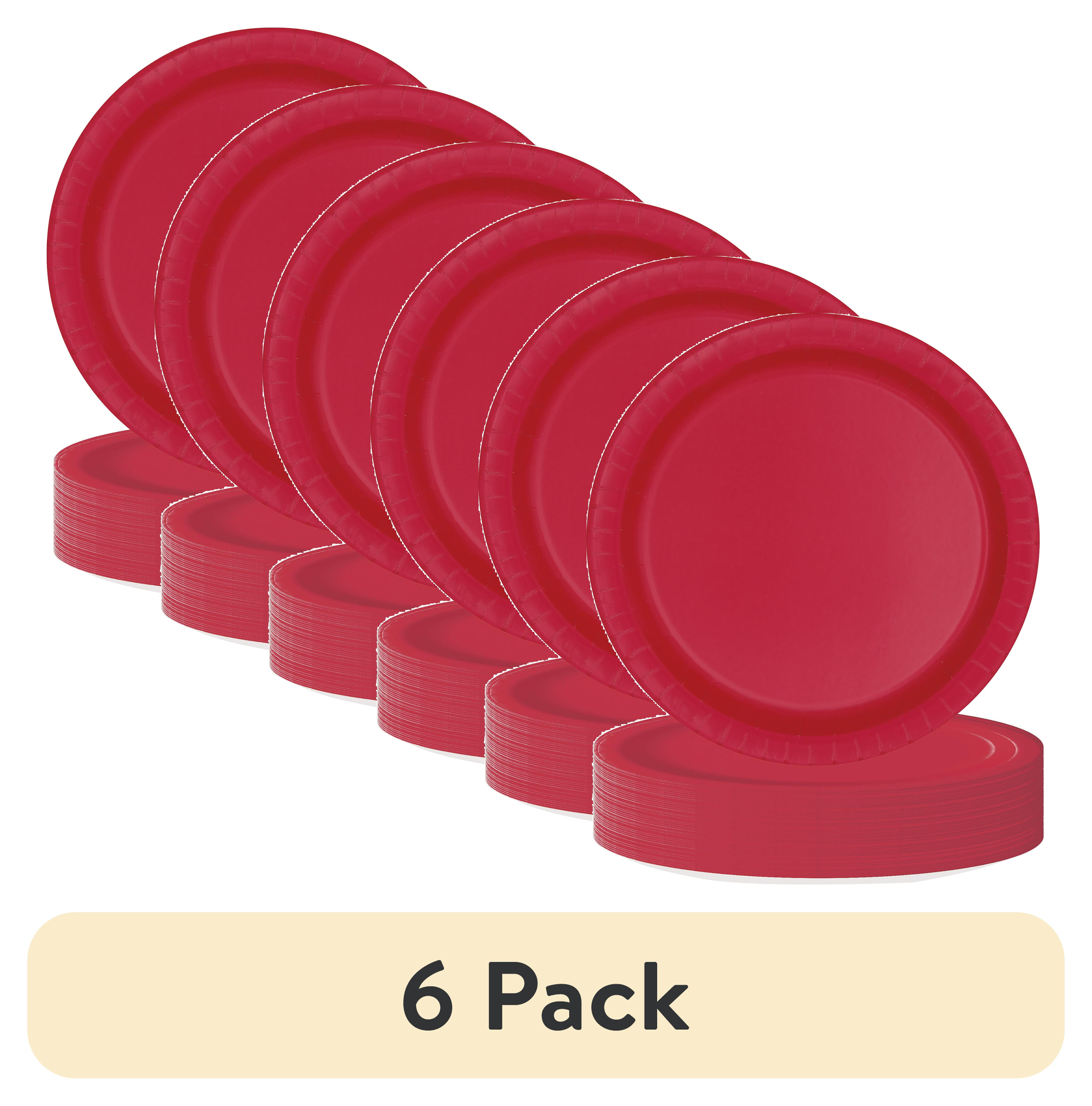 (6 pack) Ravishing Red Paper Dessert Plates, 7in, 24ct, Way to ...