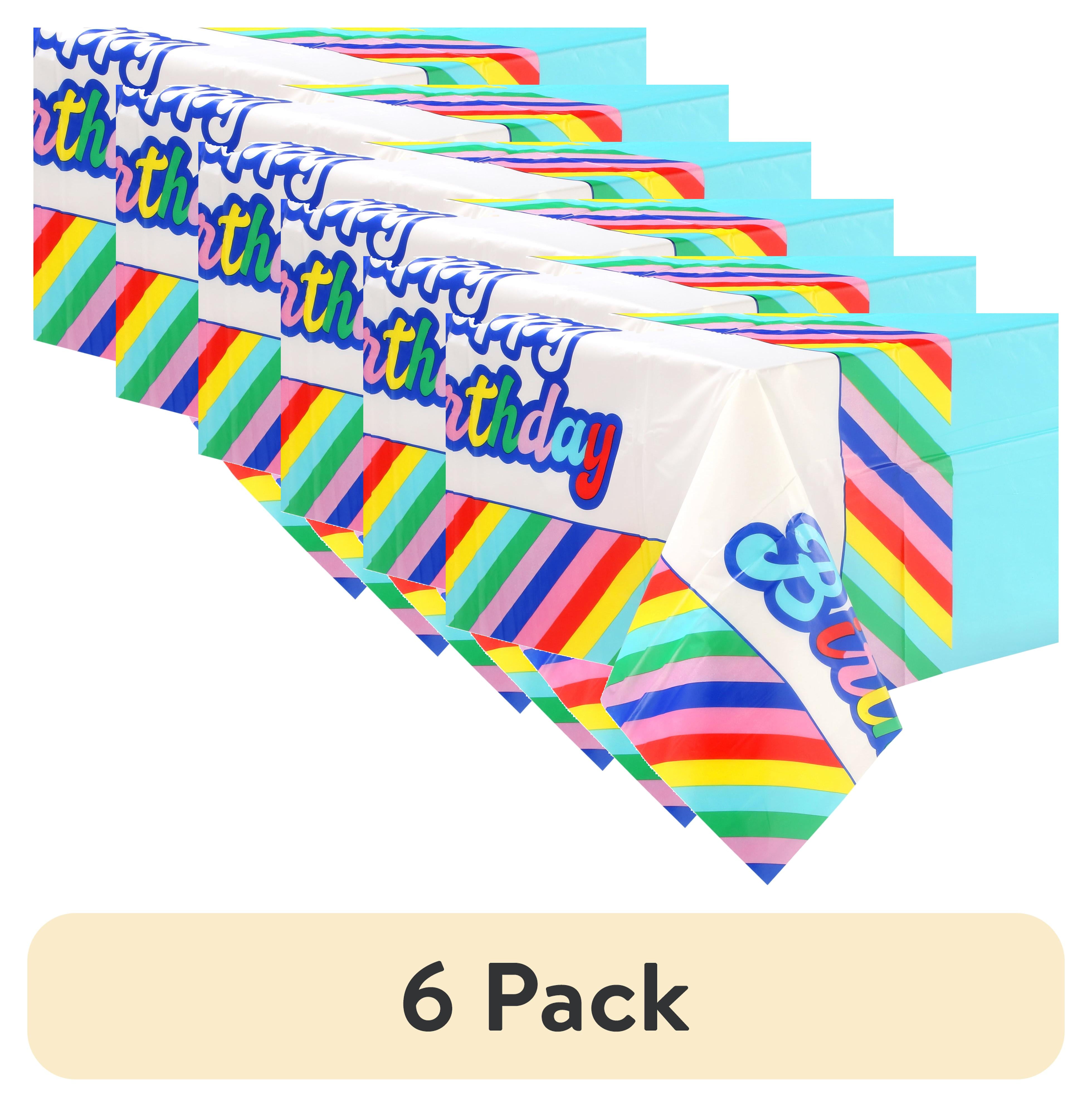 (6 pack) Way to Celebrate! Retro Rainbow Birthday Plastic Party ...
