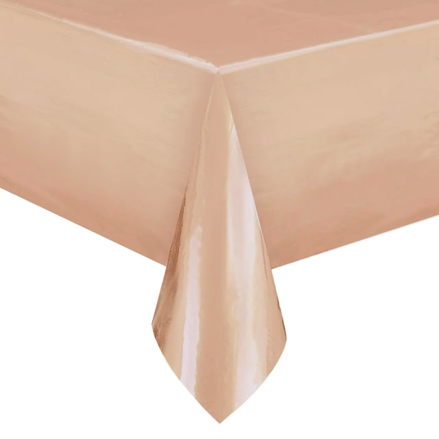Way to Celebrate! Rose Gold Foil Party Tablecloth, 84in x 54in ...