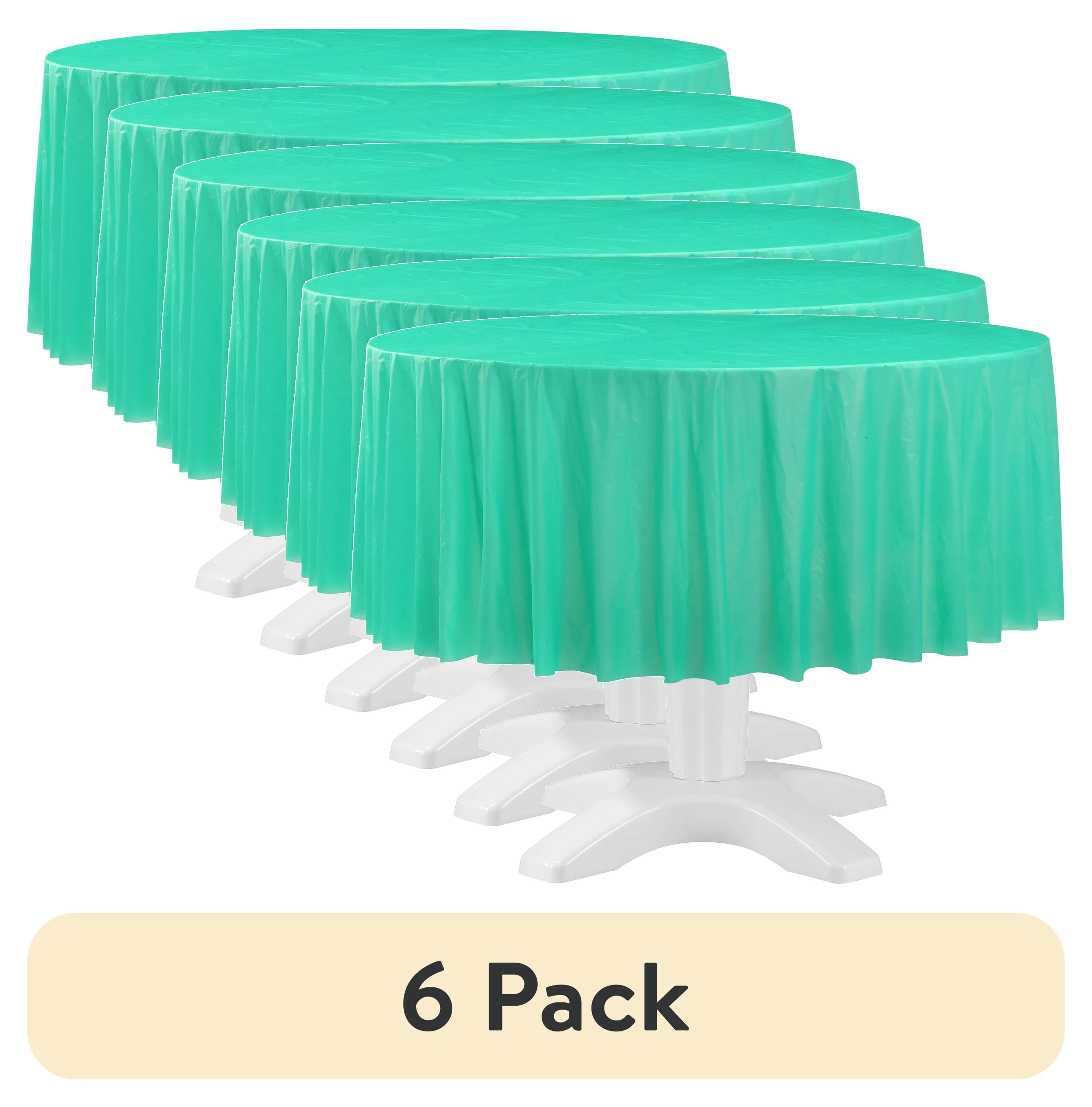 (6 pack) Way to Celebrate! Round Green Plastic Tablecloth, 84in ...