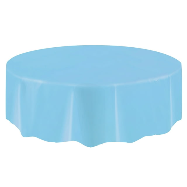 Way to Celebrate! Round Light Blue Plastic Tablecloth, 84in - Walmart.com