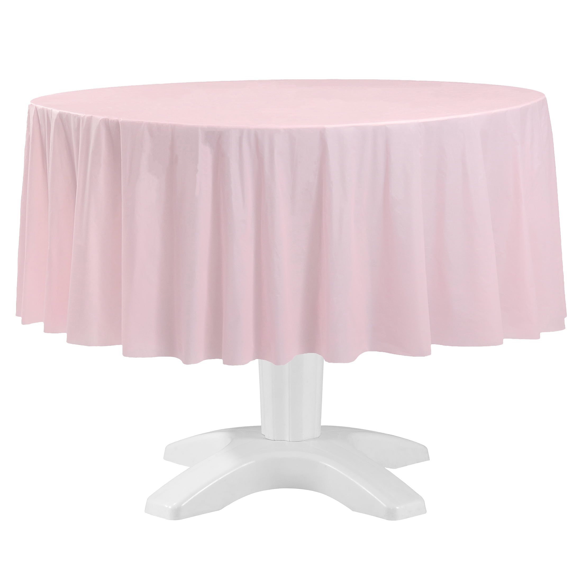Round 84" Light Pink Plastic Table Cover, by Way To Celebrate - Walmart.com
