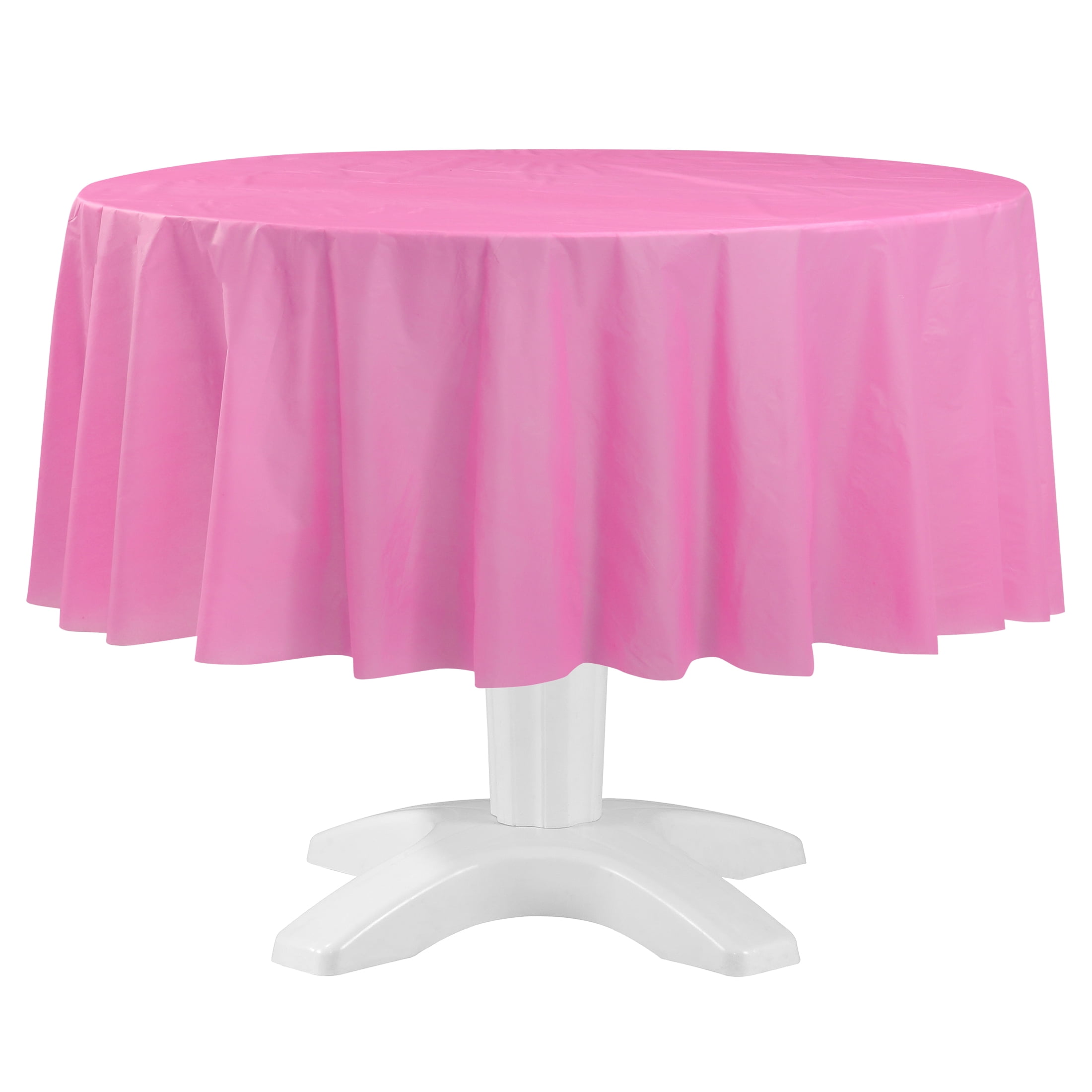 Round 84" Neon Pink Plastic Table Cover, by Way To Celebrate - Walmart.com