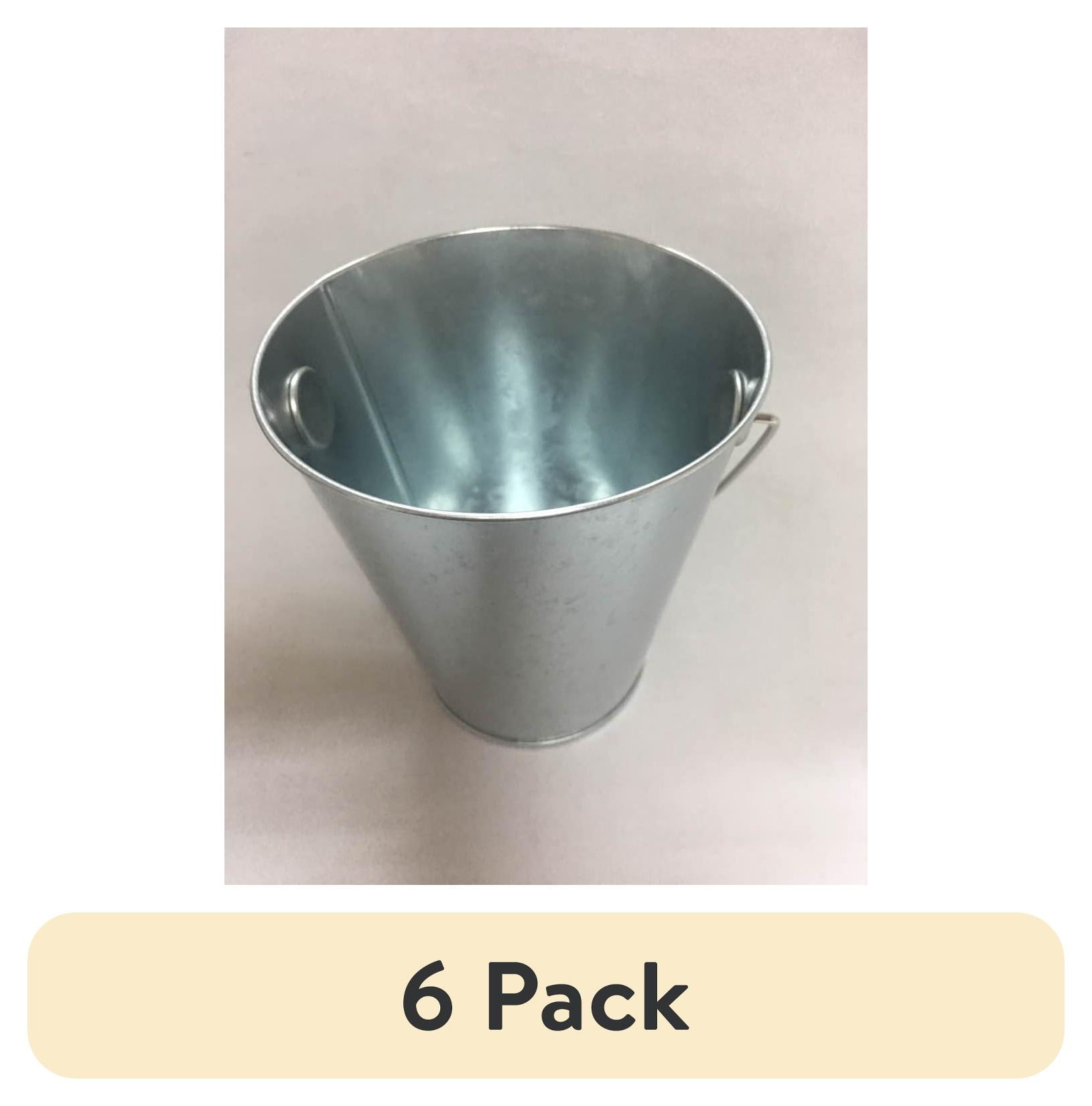 (6 pack) Way to Celebrate Silver Tin Pail with Handle, 1 Count, Party ...