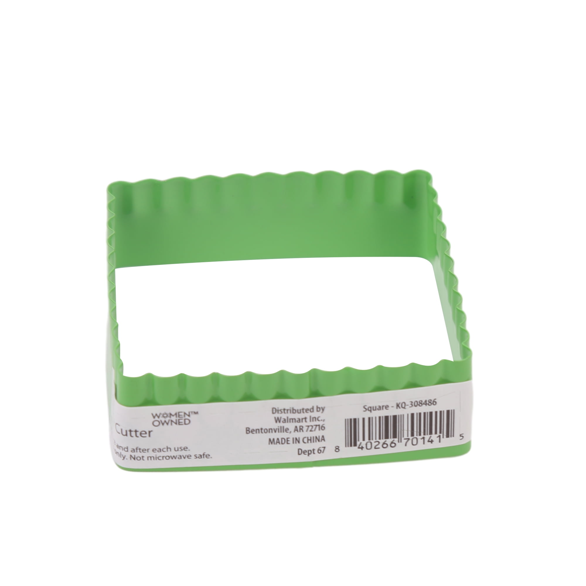 Way to Celebrate Square Cookie Cutter, Green, Stainless Steel, Double ...