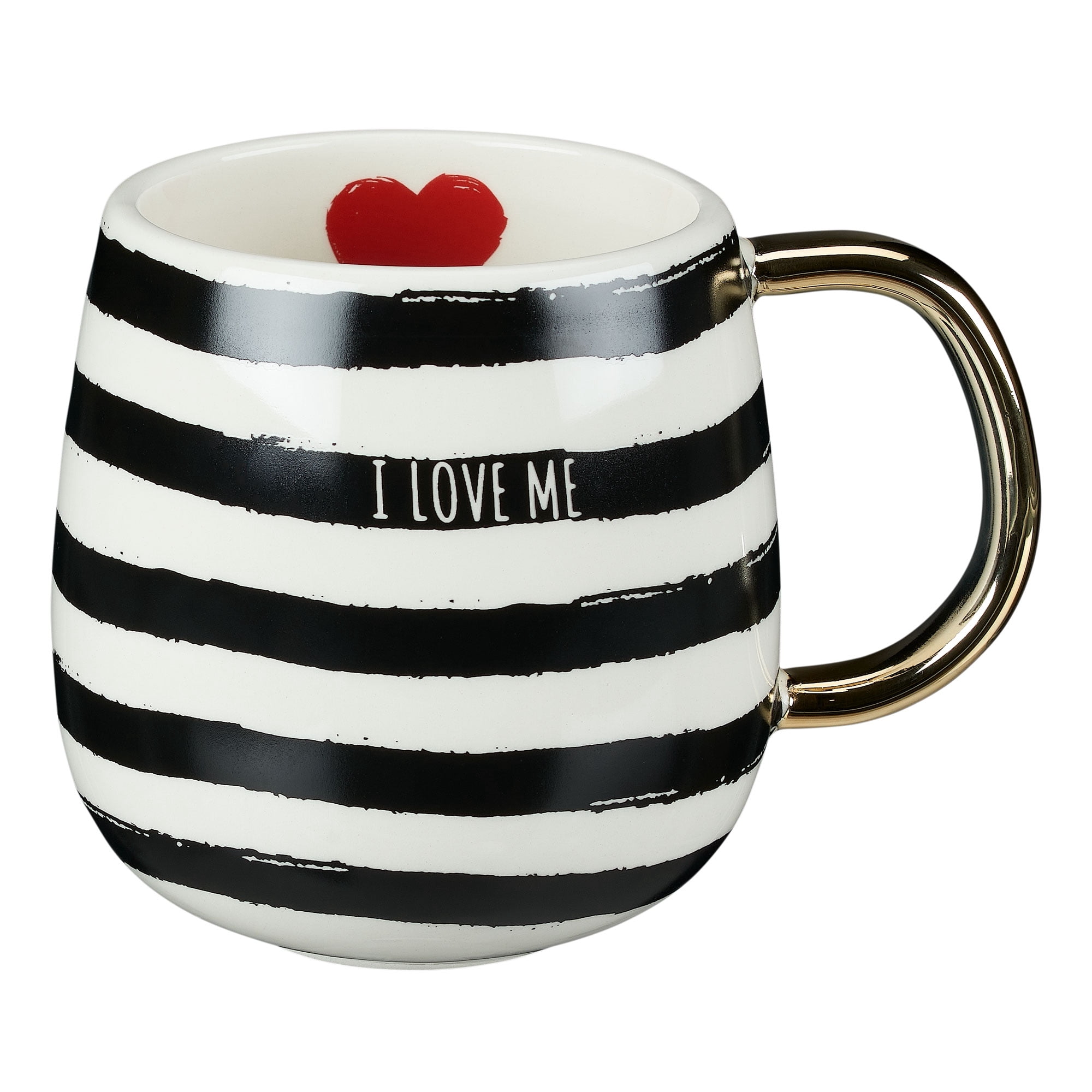 Way to Celebrate Striped Mug - Black & White Stripe - 12.8 oz - Walmart.com