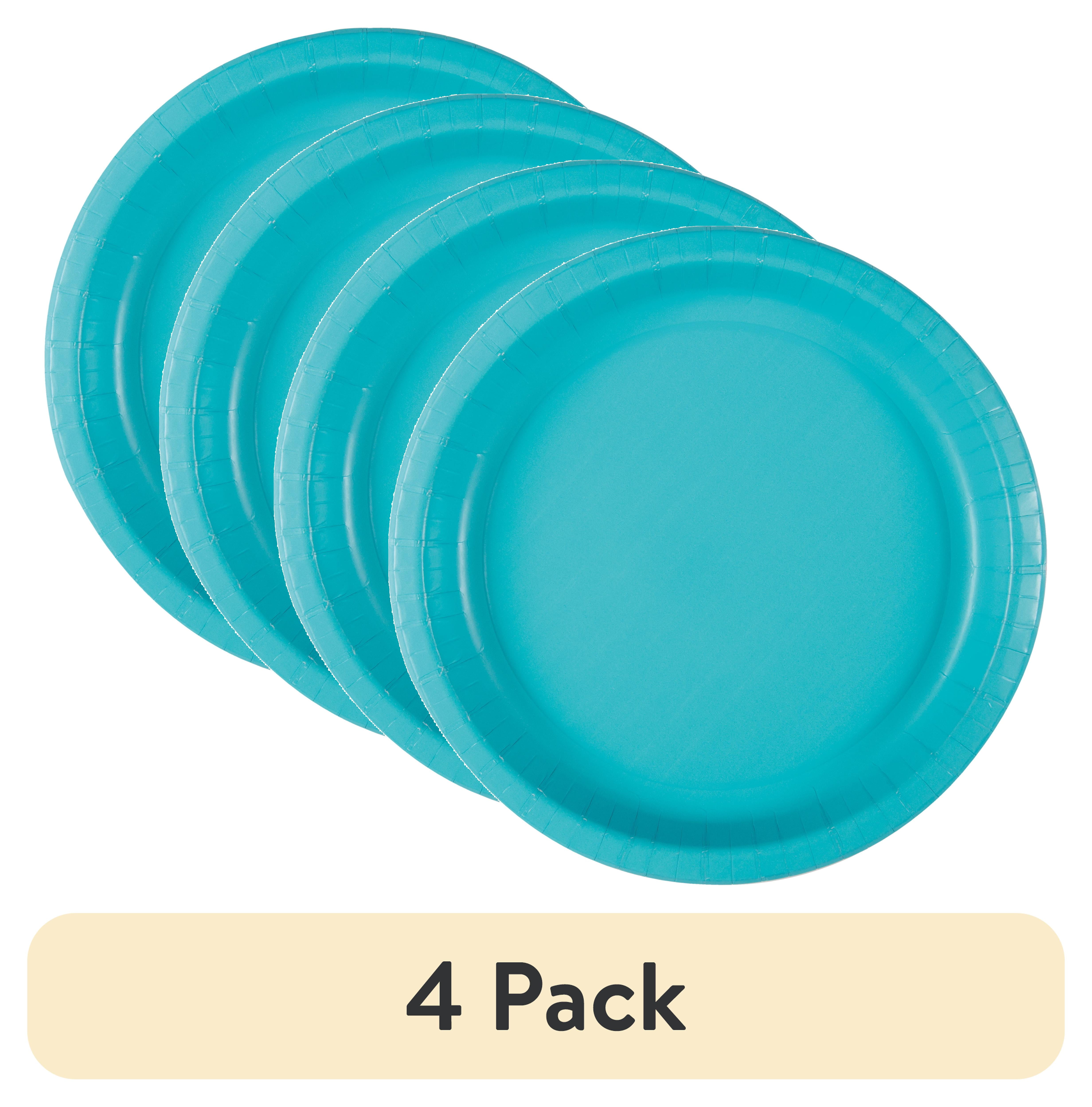 (4 pack) Way to Celebrate! Teal Deep Paper Dinner Plates, 11.5in, 10ct ...