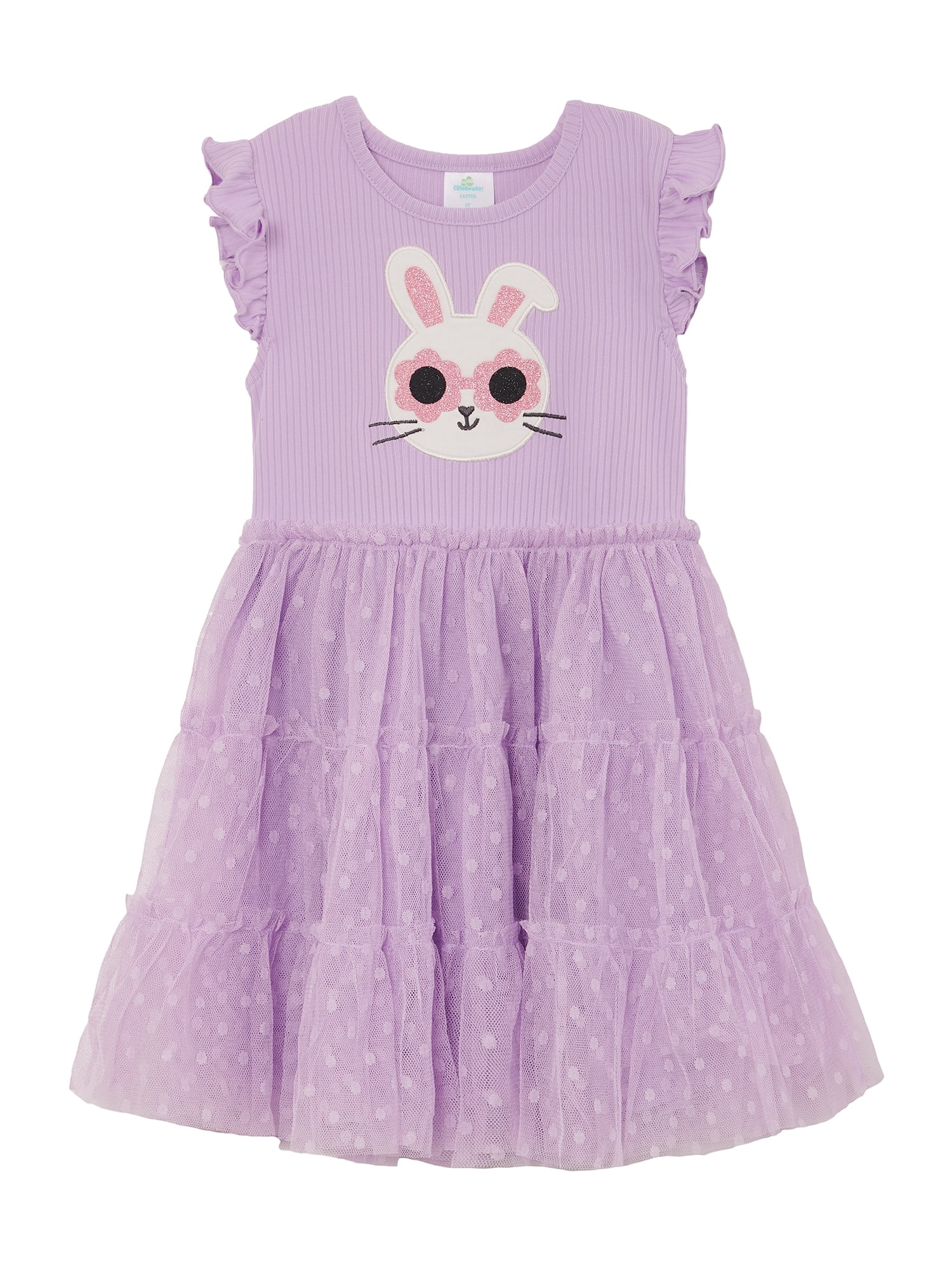 Way to Celebrate Toddler Girls Easter Tulle Tutu Dress, Sizes 12M-5T ...