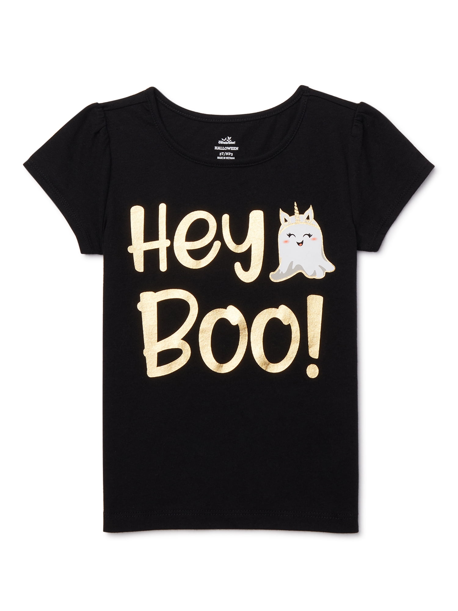 Way to Celebrate Toddler Girls Halloween "Boo" Short Sleeve T-Shirts ...