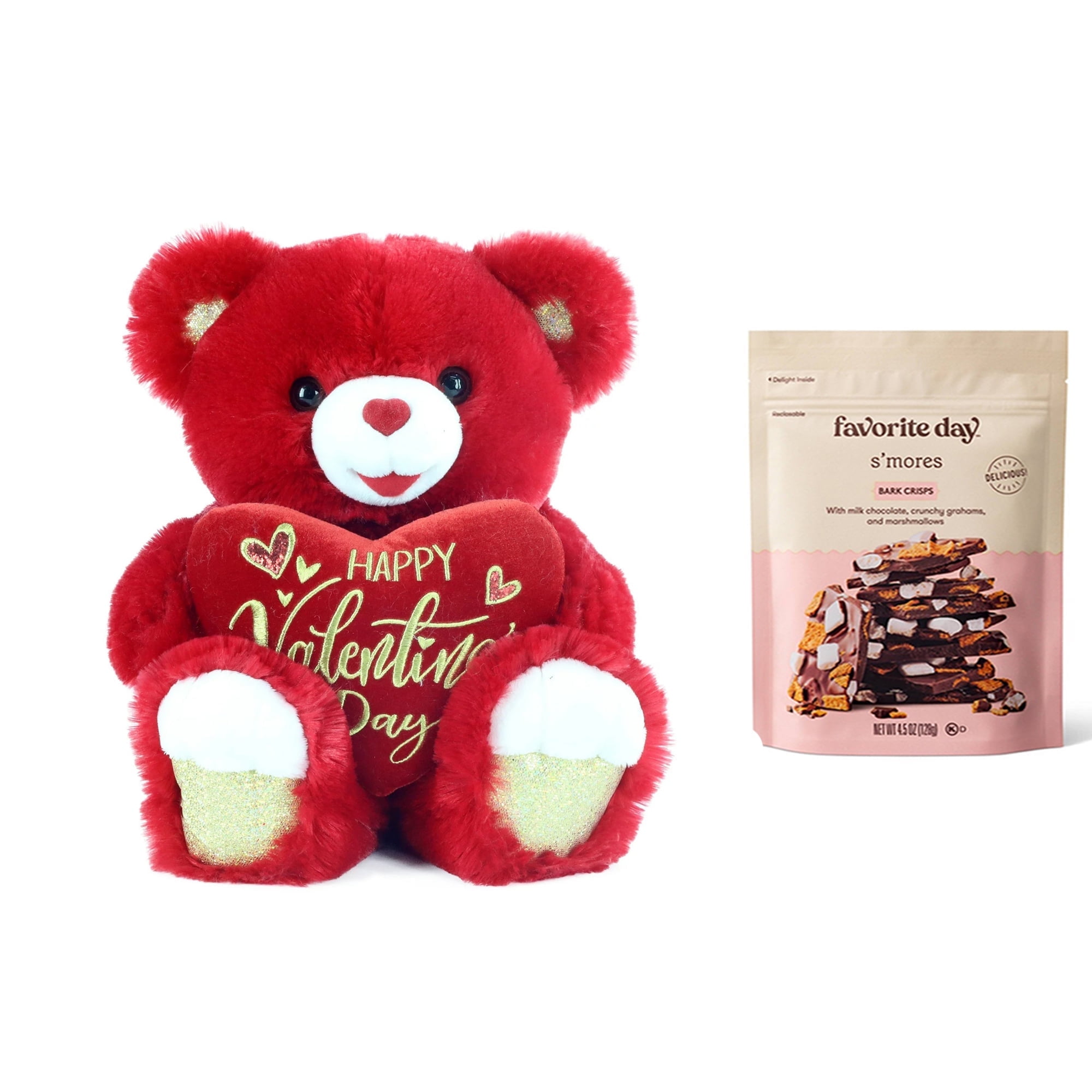 Way to Celebrate Valentine’s Day Gift Sweetheart Teddy Bear Red with ...