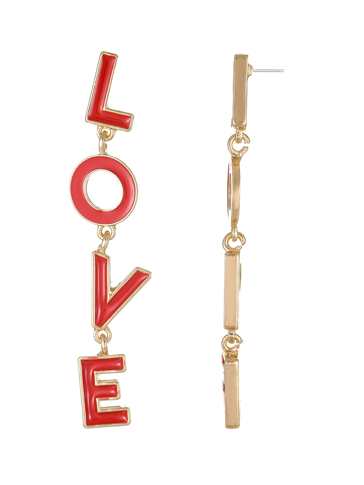 Way to Celebrate Valentine's Day Love Linear Earrings,1 Pair - Walmart.com