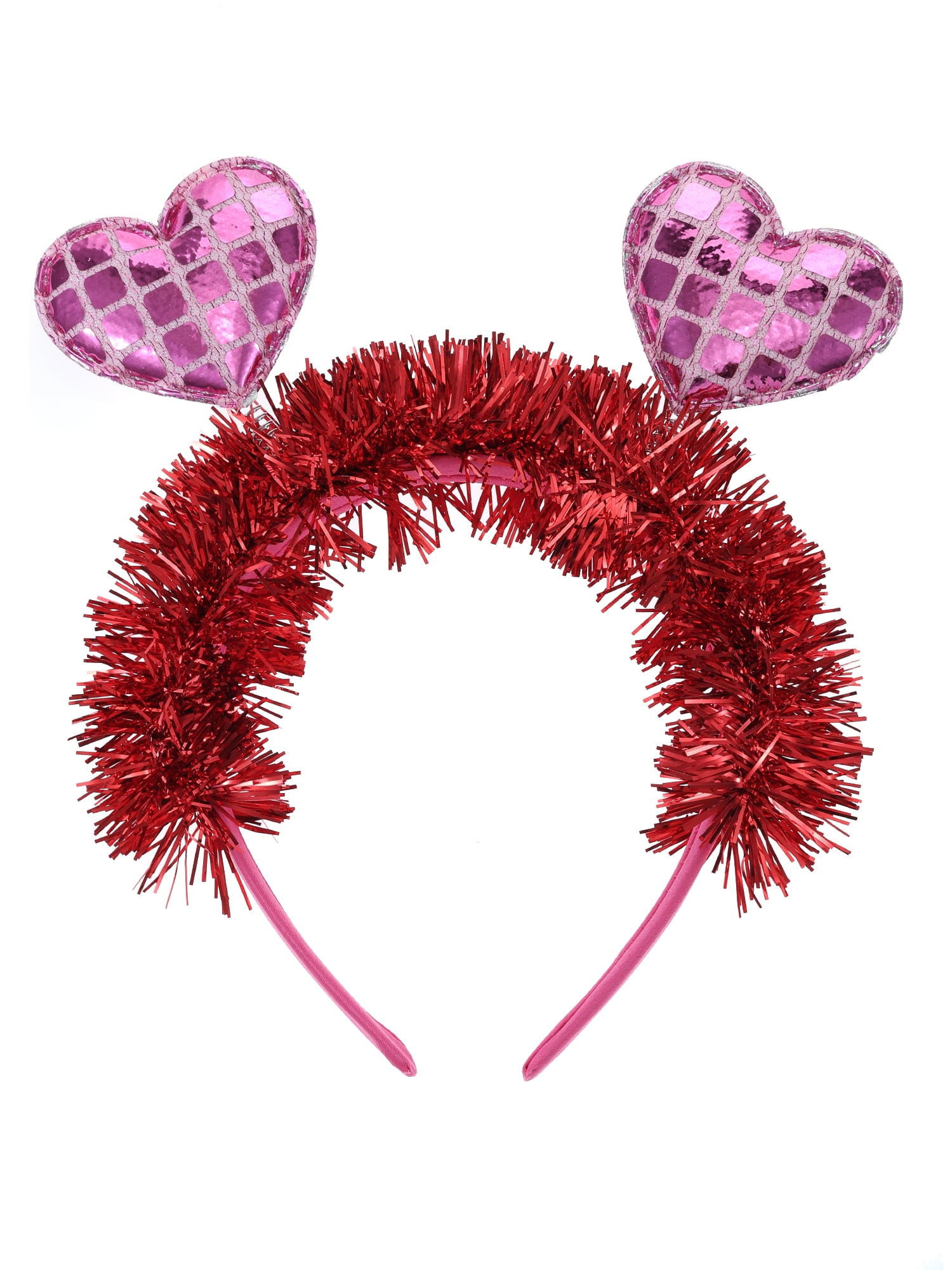 Way to Celebrate Valentine's Day Tinsel Red and Pink Hearts Headband, 1 ...
