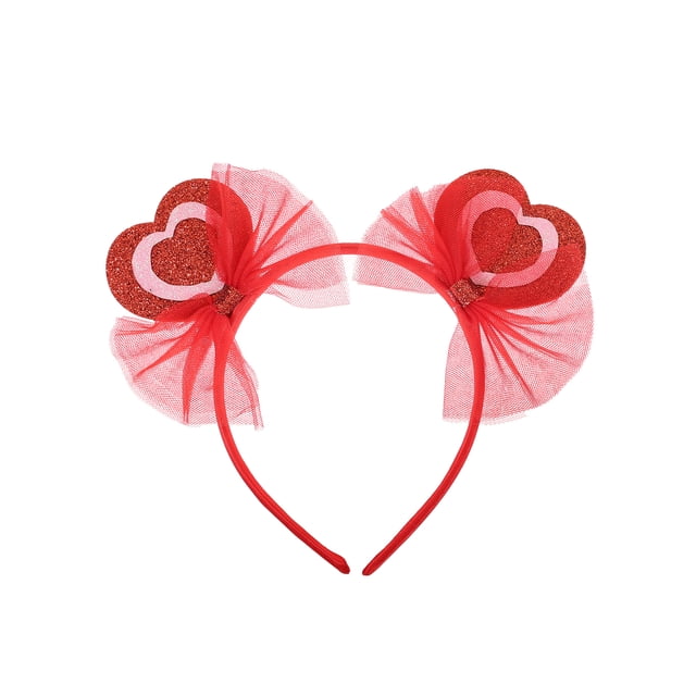 Way to Celebrate Valentine's Day Tulle Heart Head Bopper, 1 Piece ...