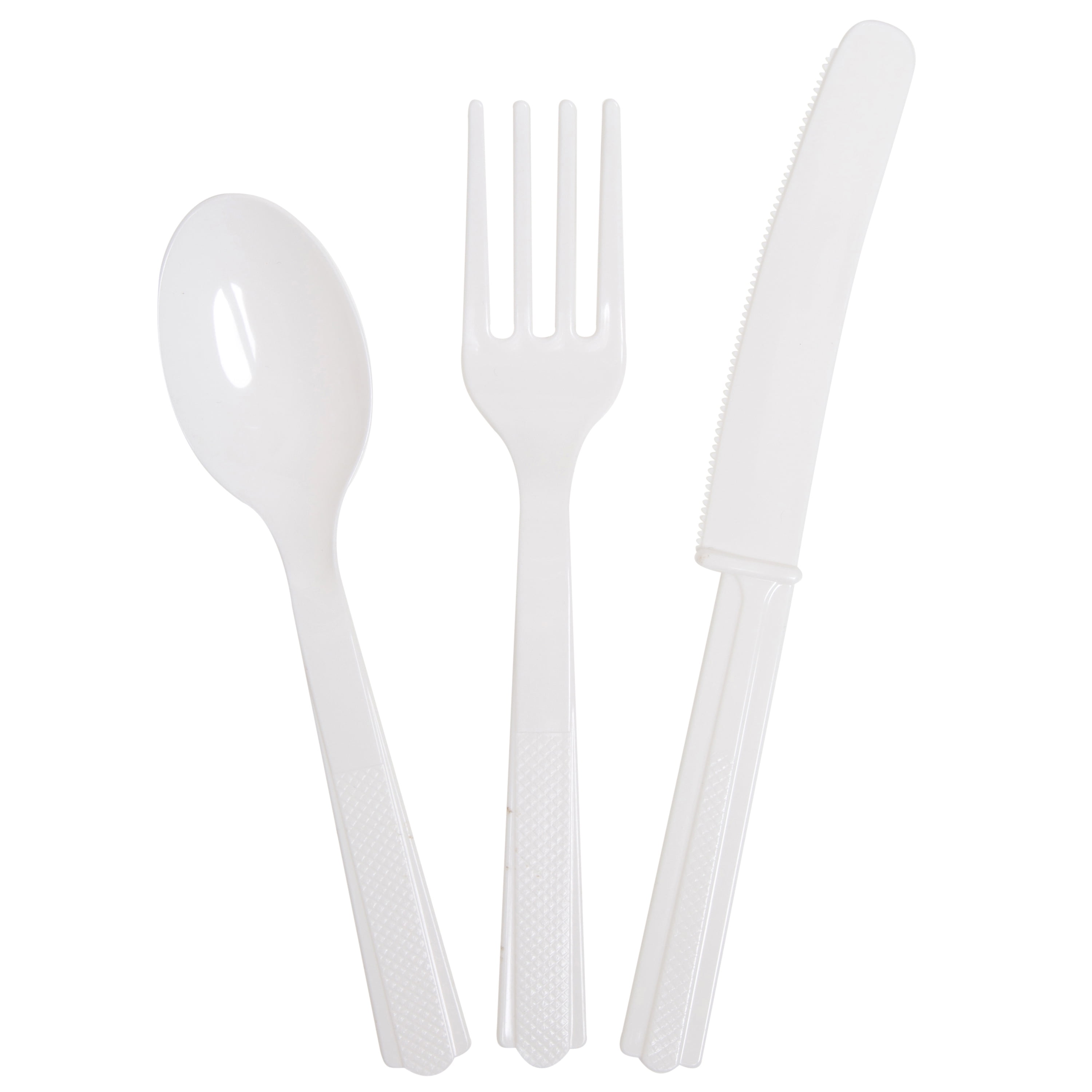 Way To Celebrate White Disposable Plastic Cutlery Set for 8, 24 Pieces ...