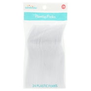 1 - Party Essentials Plastic Forks - Silver 50 Ct. - Walmart.com